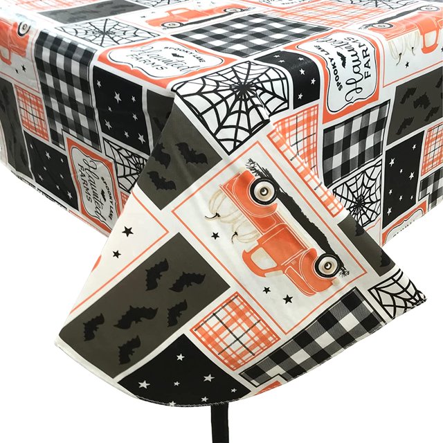 Serafina Home Halloween Flannel Backed Vinyl Tablecloth: Farmhouse ...
