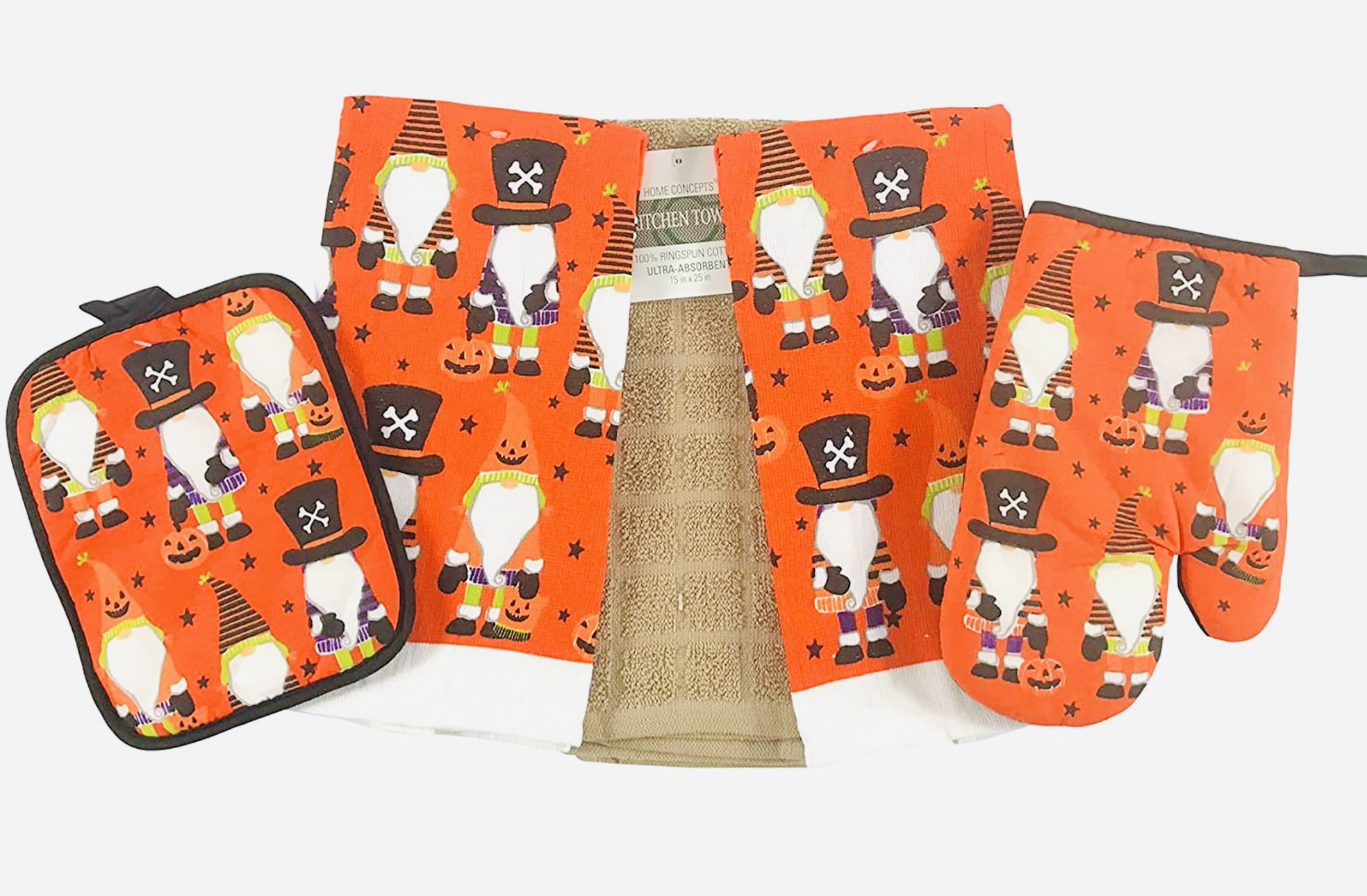 Serafina Home Halloween Kitchen Dish Towels and Pot Holders Set: Hallow ...