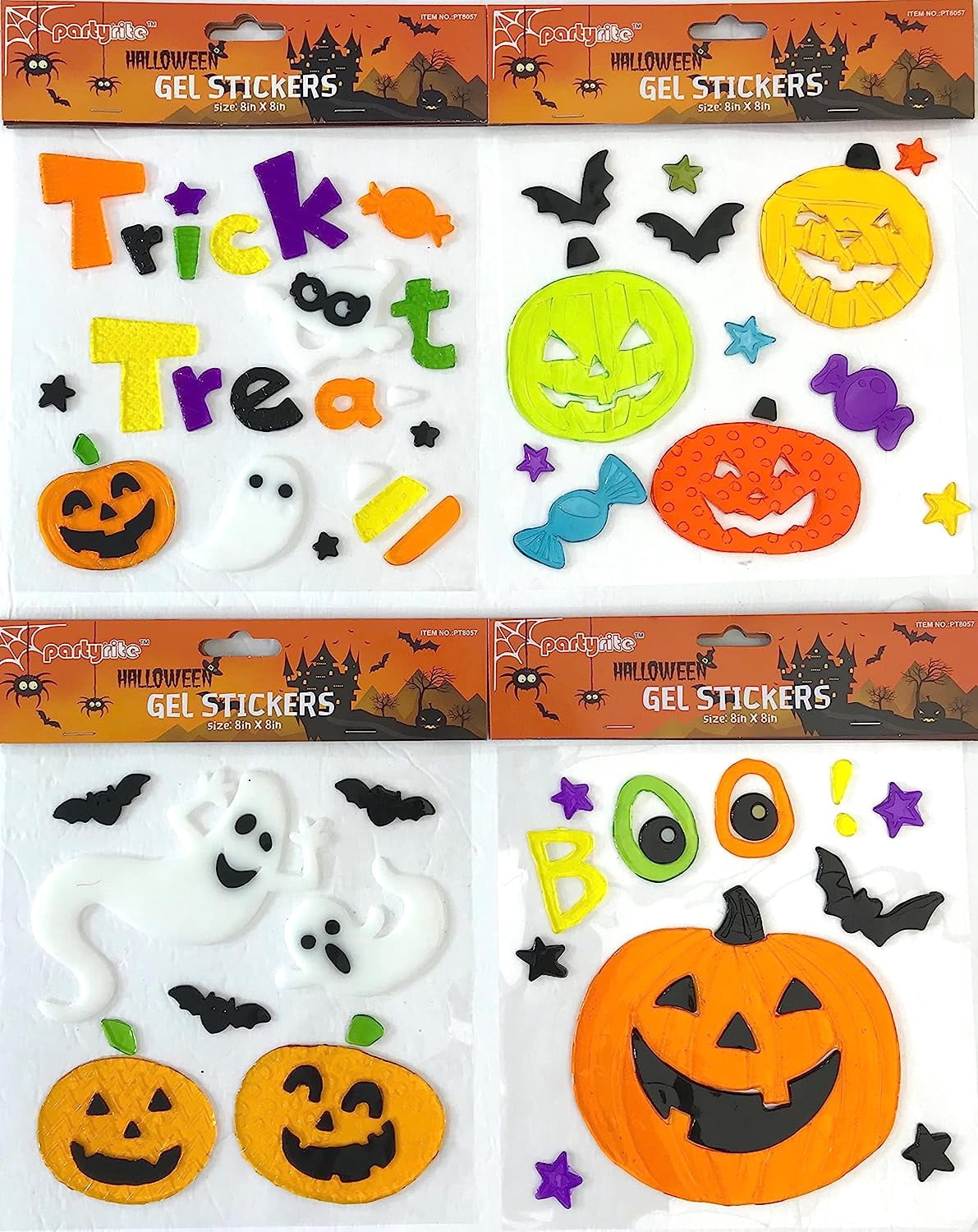 Serafina Home Halloween Window Gel Clings: Cute Trick or Treat Colorful ...