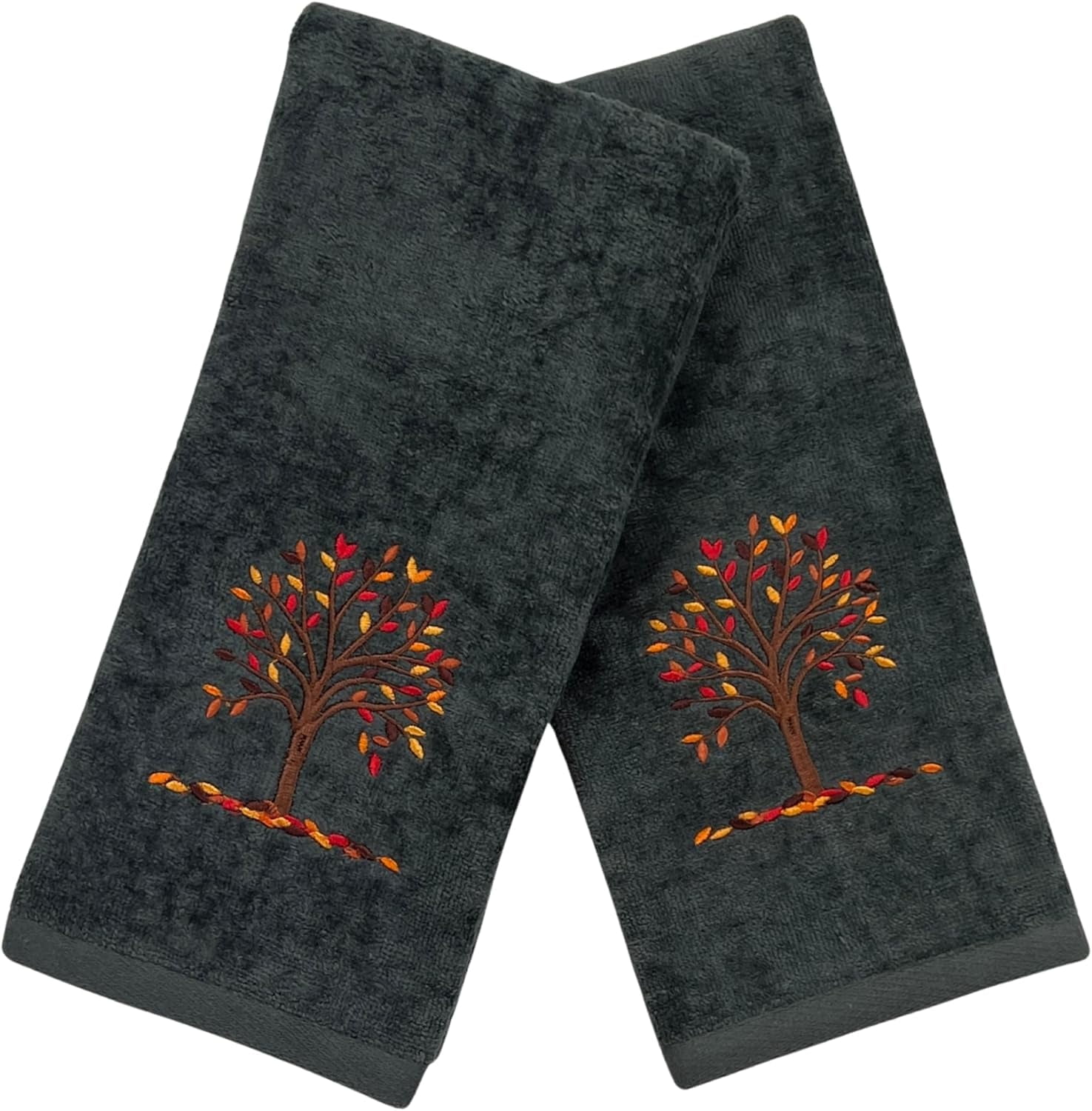 Serafina Home Harvest Fall Bathroom Guest Hand Embroidered Towels 2 Pc ...