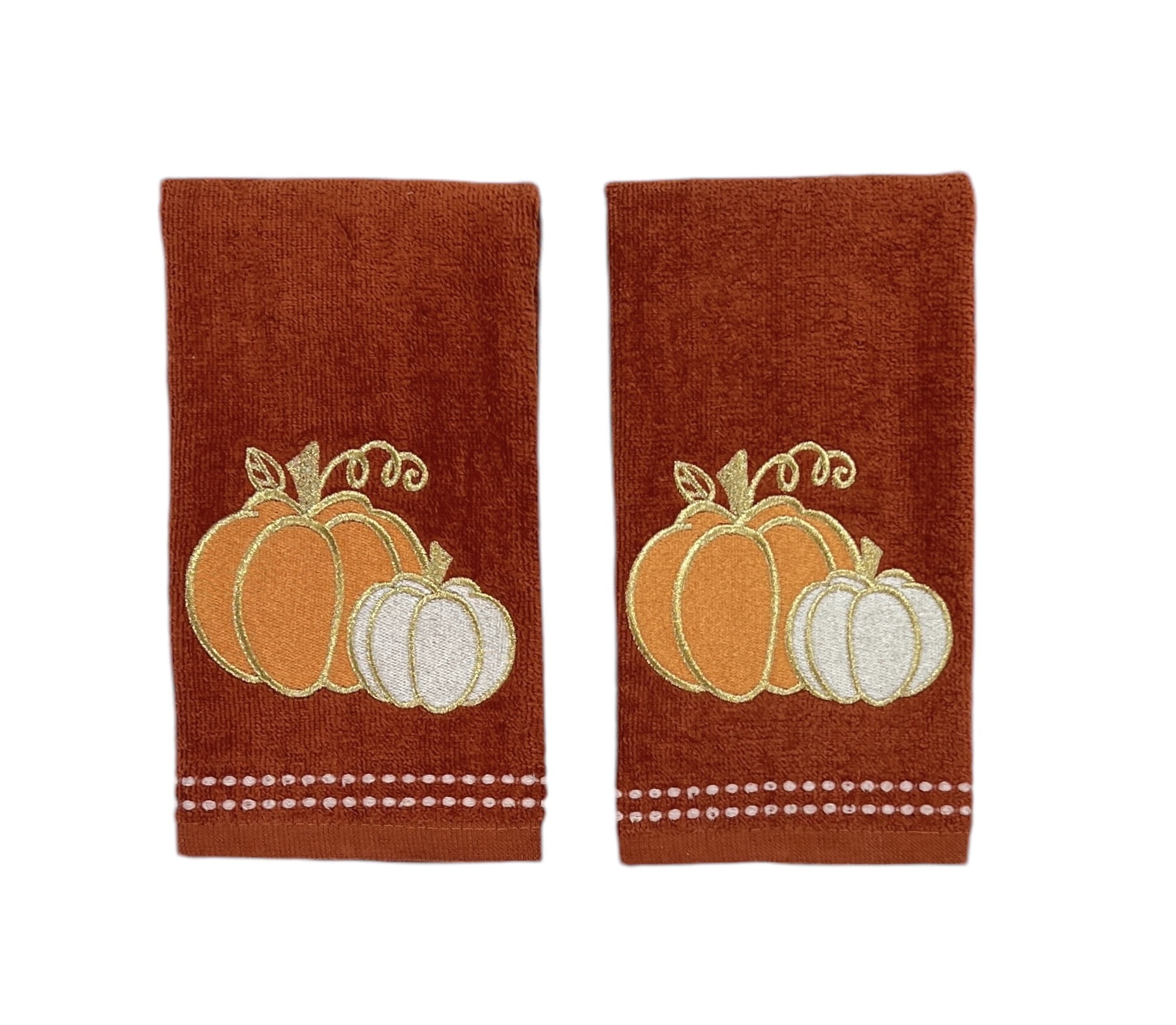 Serafina Home Harvest Fall Tip Towels: Plush Rust Orange Cotton Towels ...