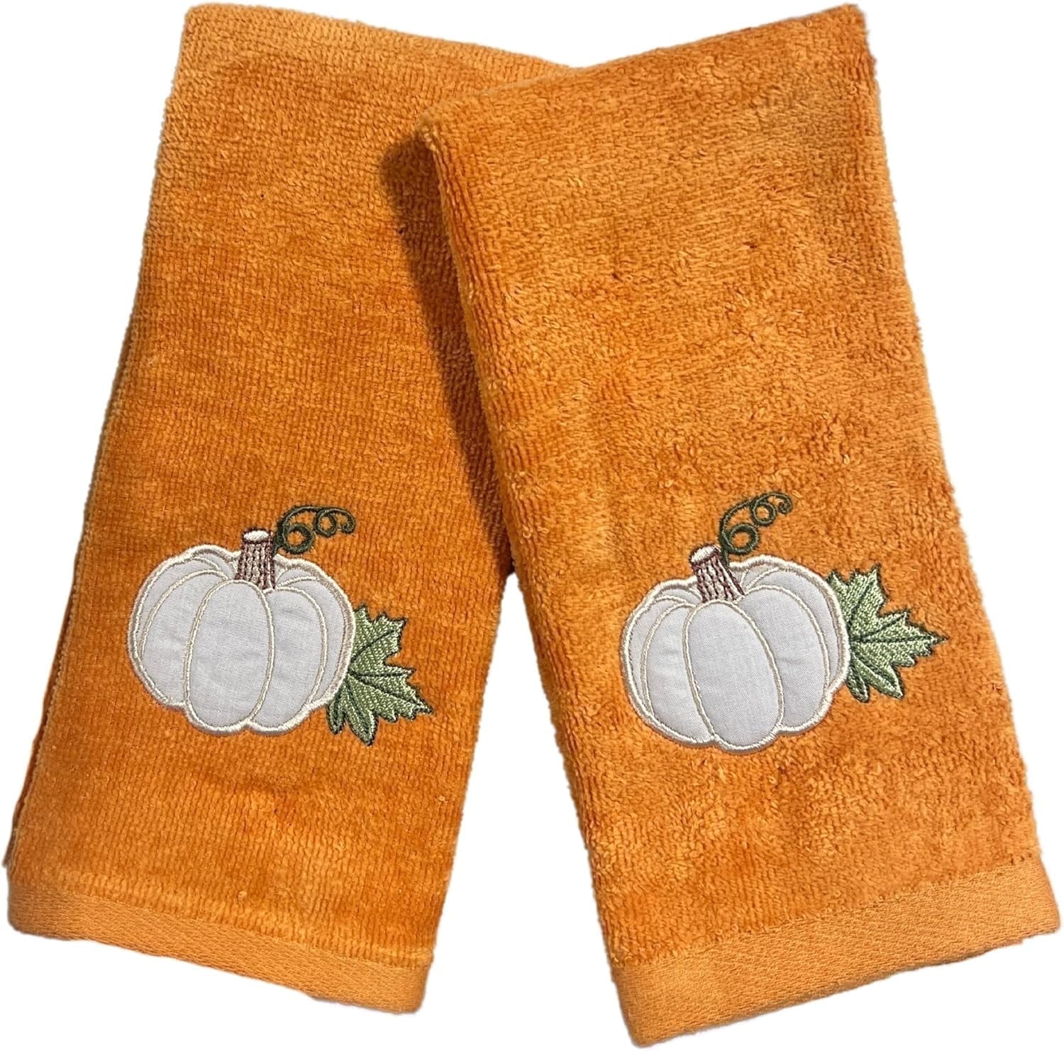 Serafina Home Harvest Fall Fingertip Towels: Plush Rust Orange Cotton ...