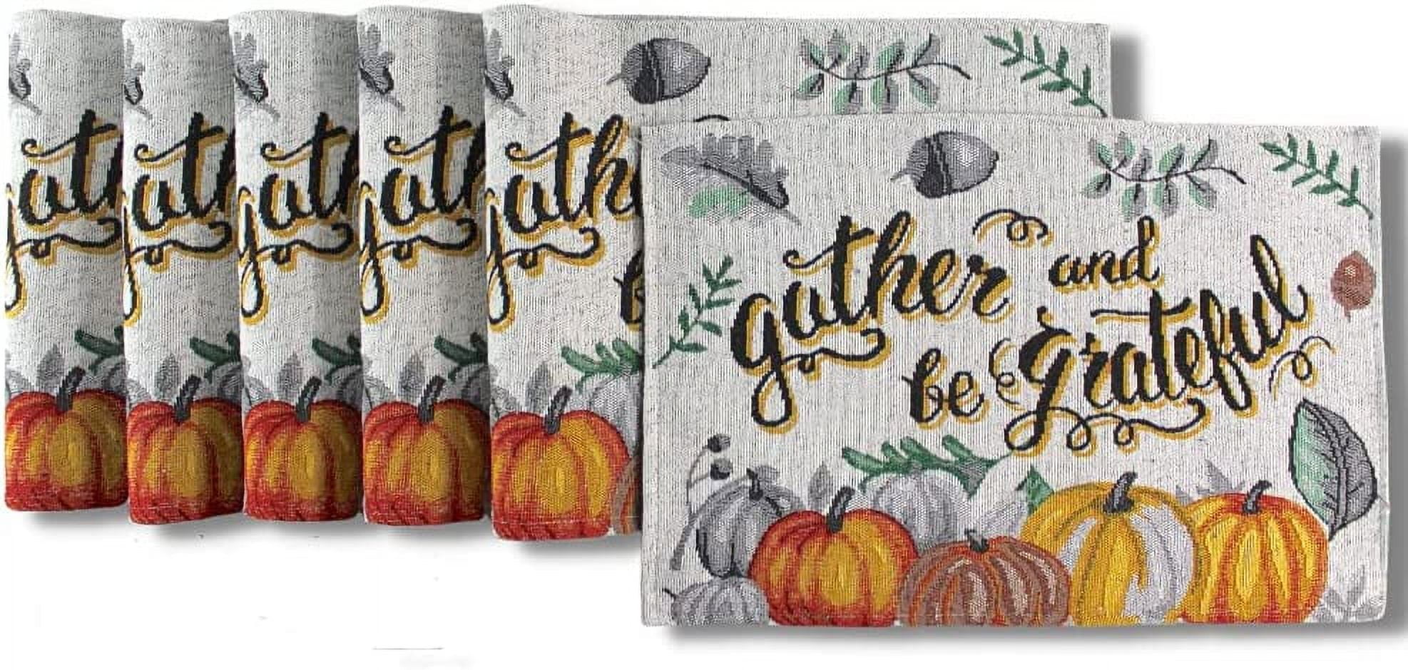 Serafina Home Harvest Autumn Placemats, Set of 6 Woven Tapestry ...