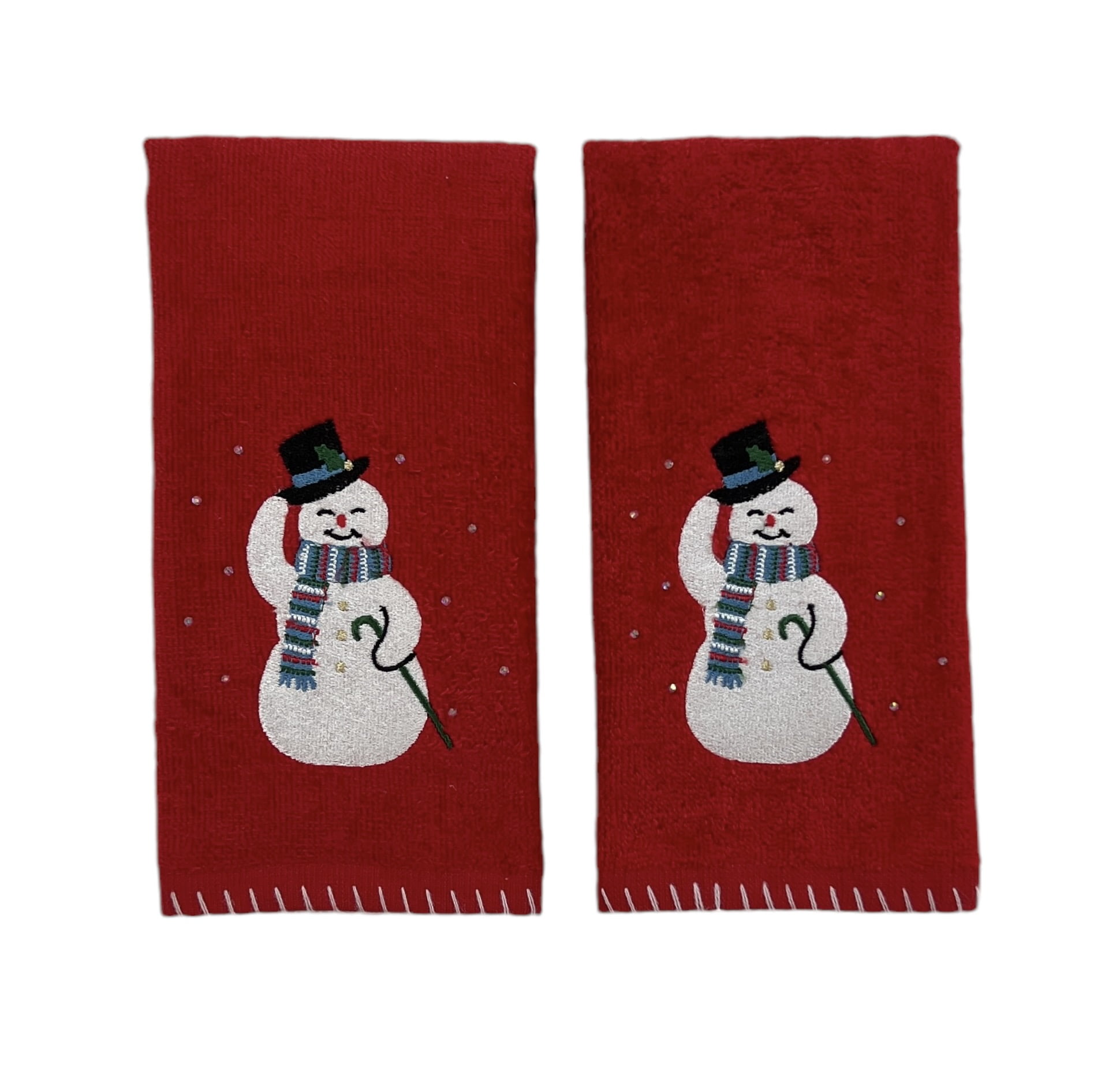 Serafina Home Holiday And Christmas Snowman Snowman Towels, 2 Count ...