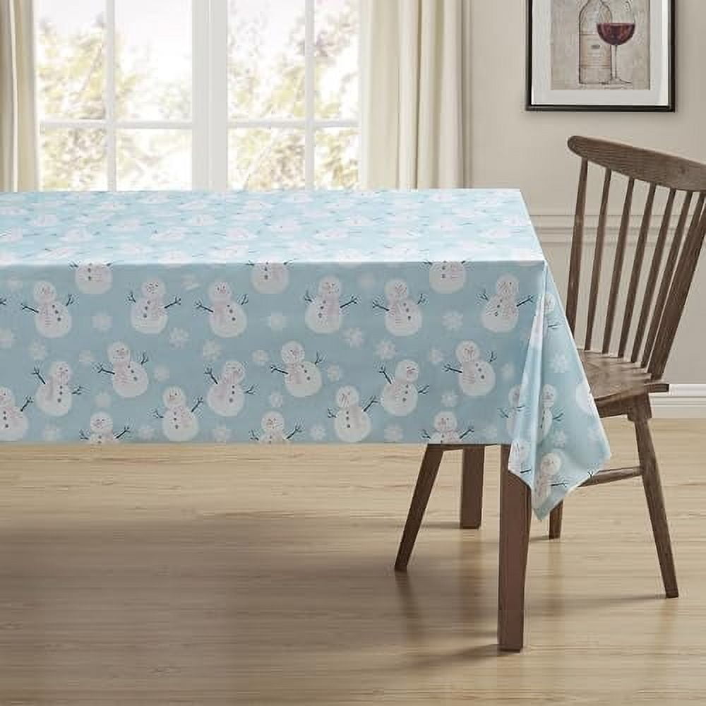 Serafina Home Holiday Christmas Vinyl Tablecloth with Flannel Backing ...