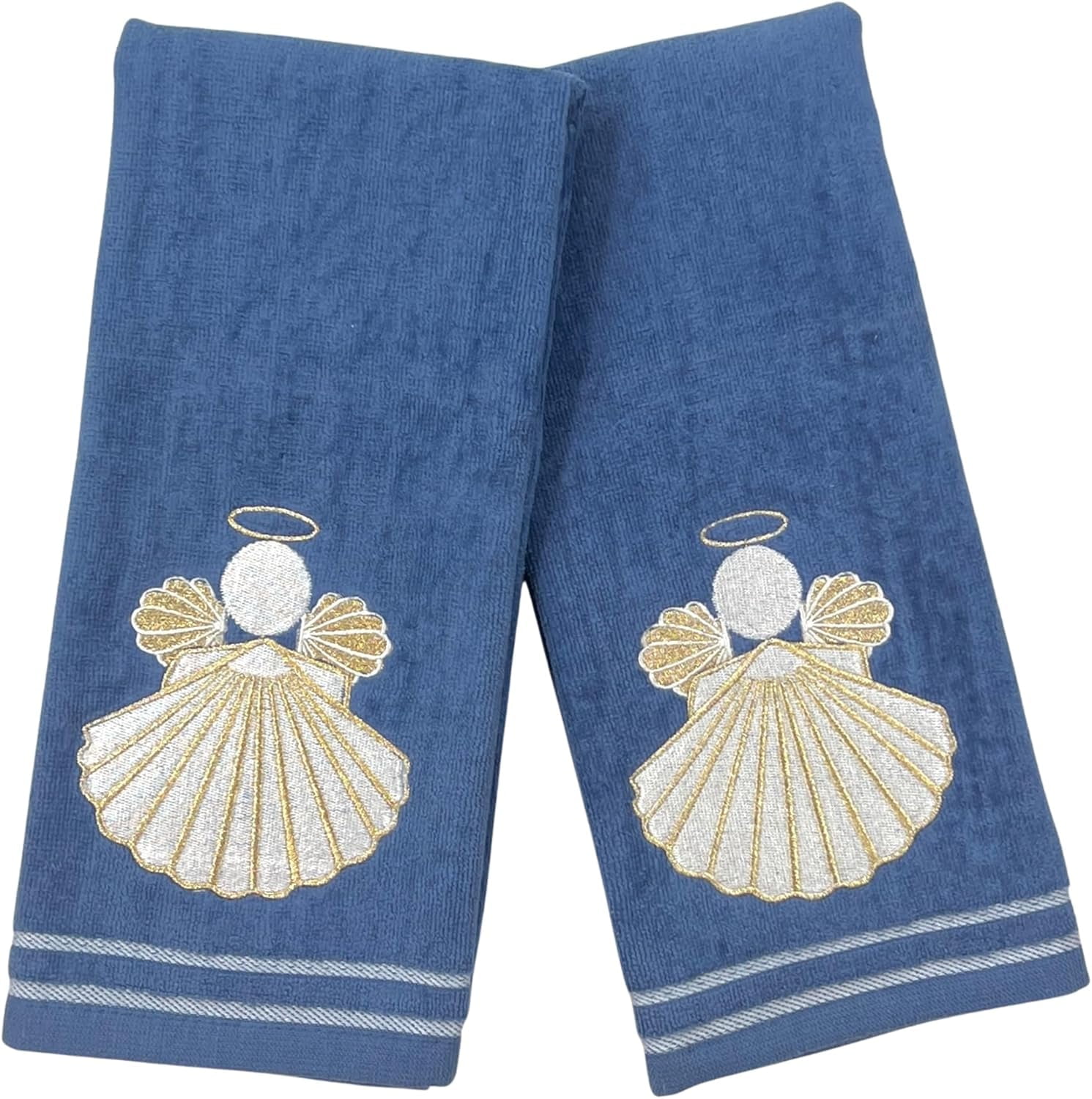 Serafina Home Holiday Hand Towels for Bathroom– Set of 2 Blue 100% ...