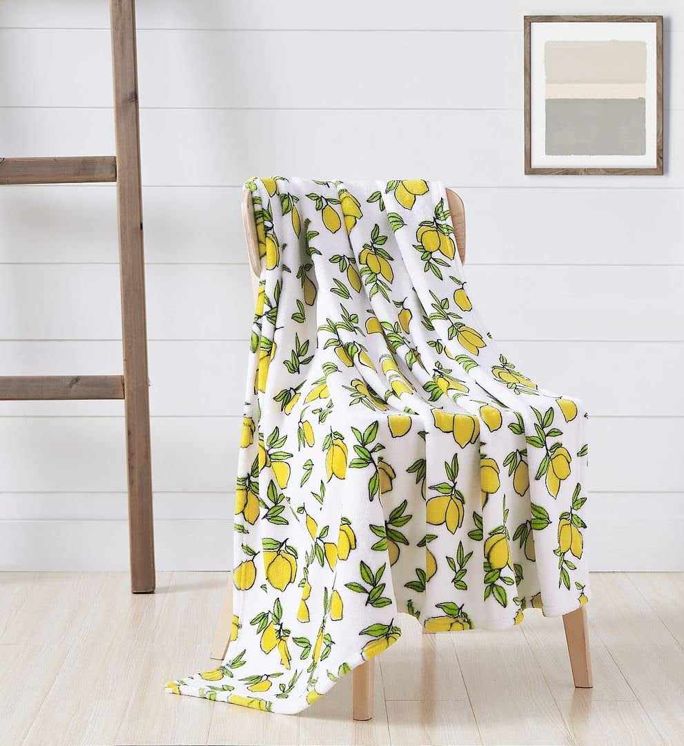Serafina Home Love Those Lemons Throw Blankets: Soft Plush Accent for ...