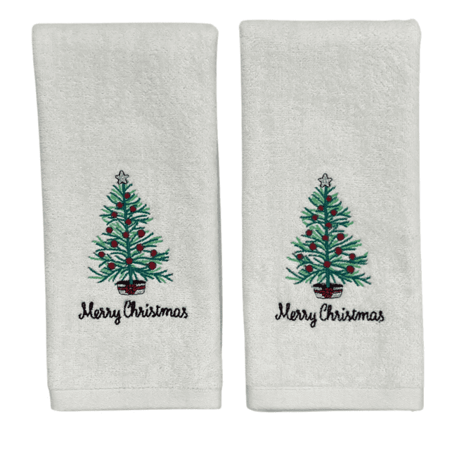 Serafina Home Luxury Holiday Christmas Hand Towel Set: Decorated ...