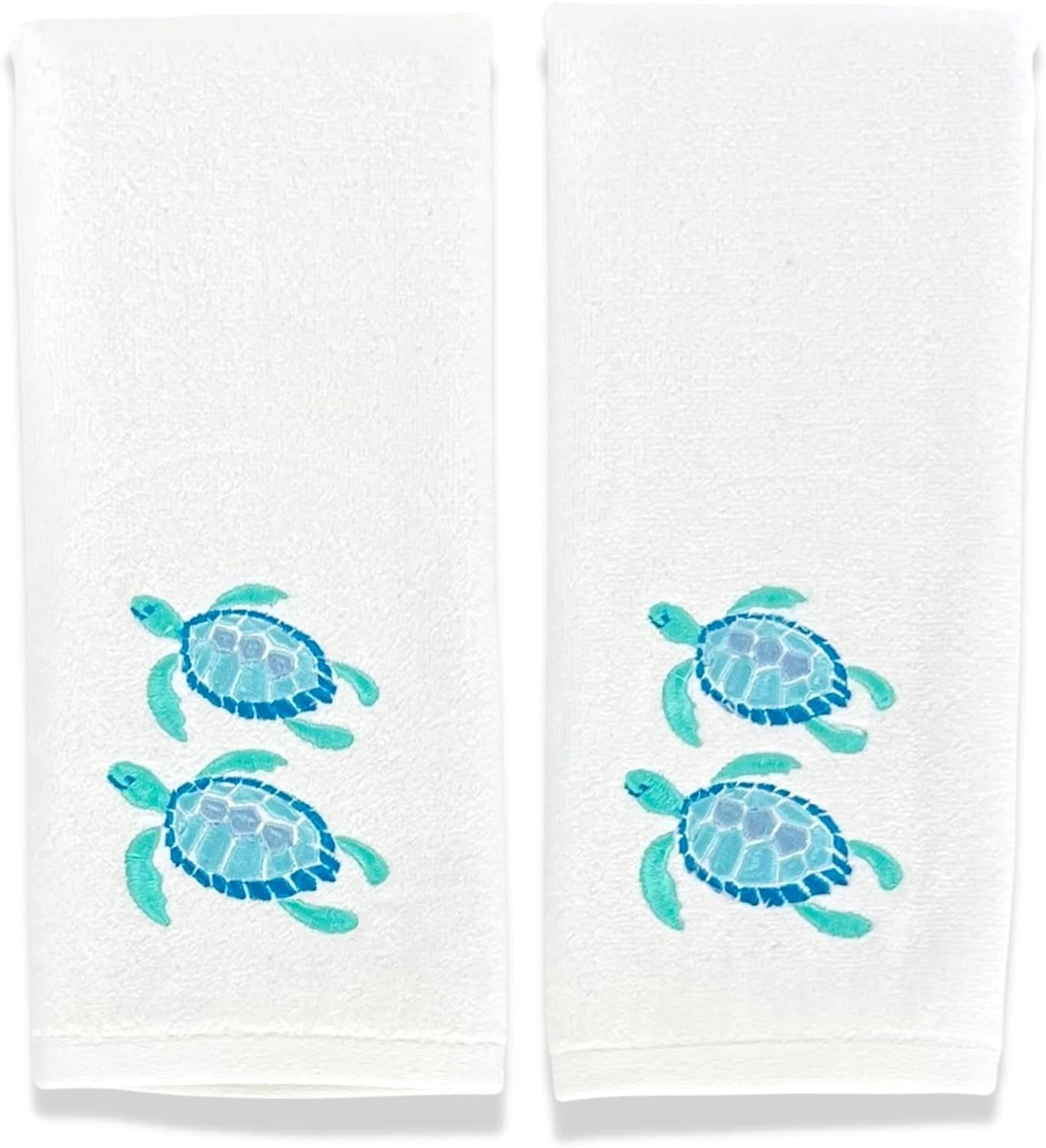 Serafina Home Luxury Soft And Absorbent Embroidered Sea Turtle Guest ...