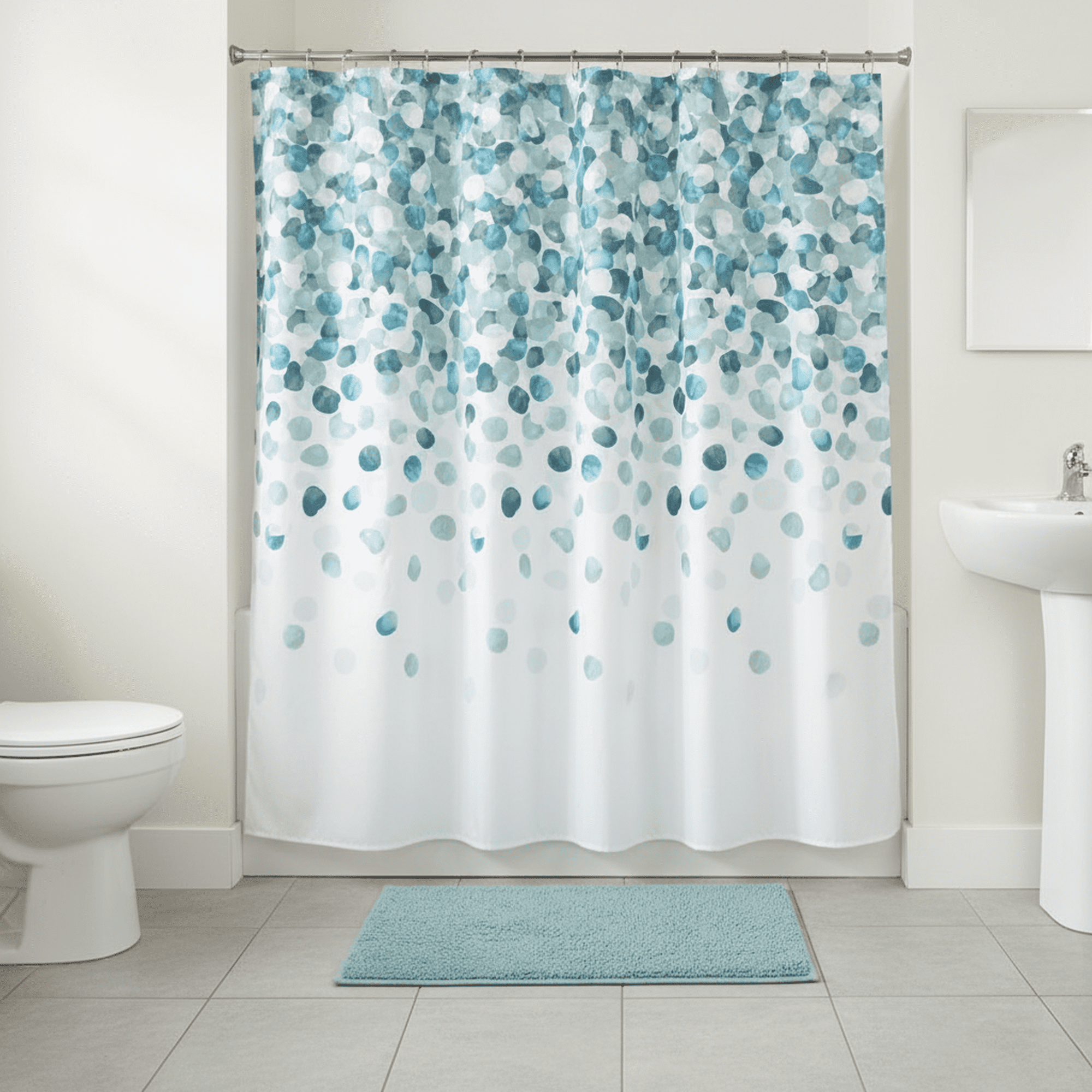 Serafina Home, Shower Curtain, 72x72 inches, Mineral Blue Teal, Water ...