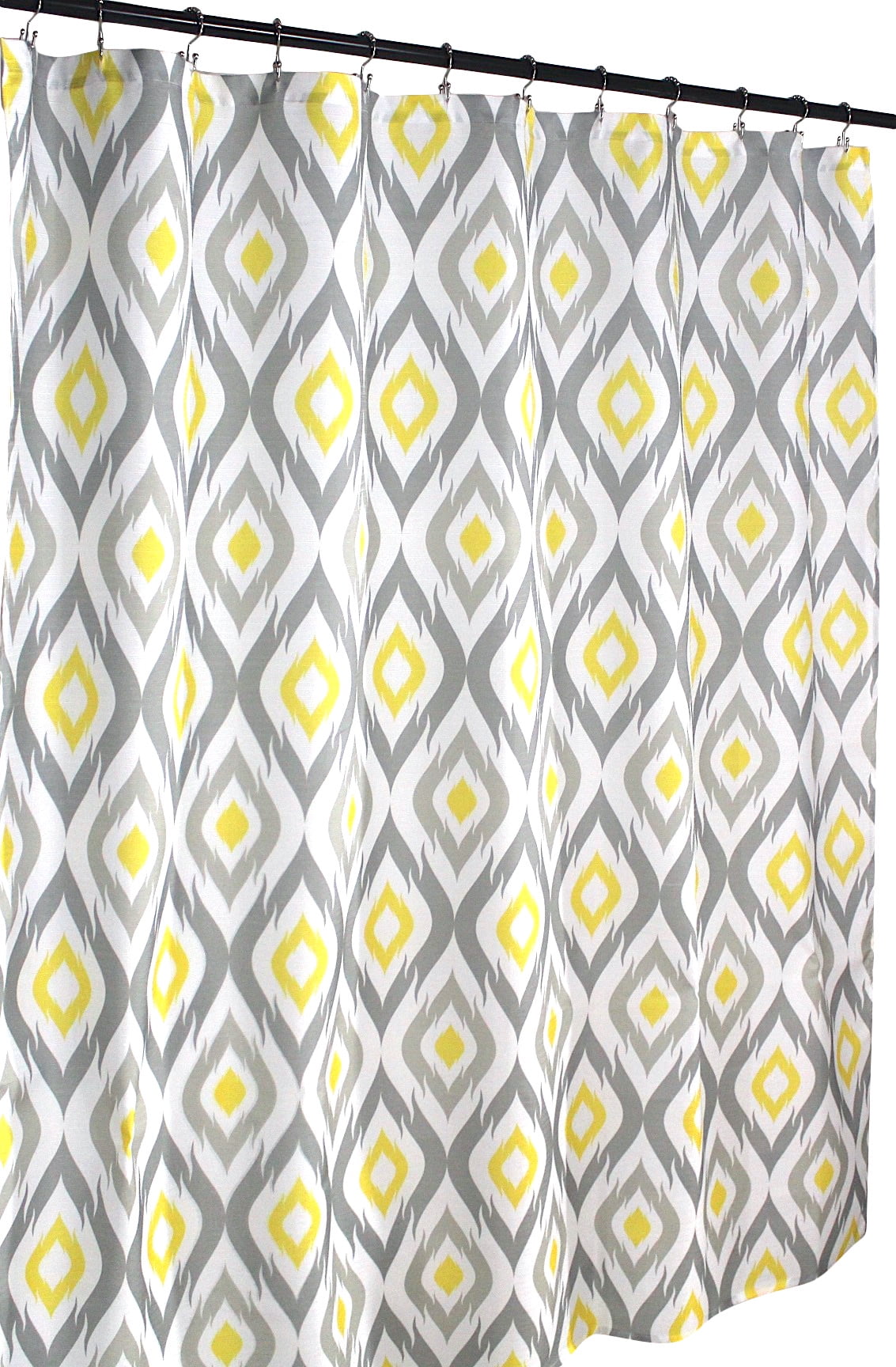 Serafina Home Modern Grey And Yellow Geometric Shower Curtain for Bathroom - Walmart.com