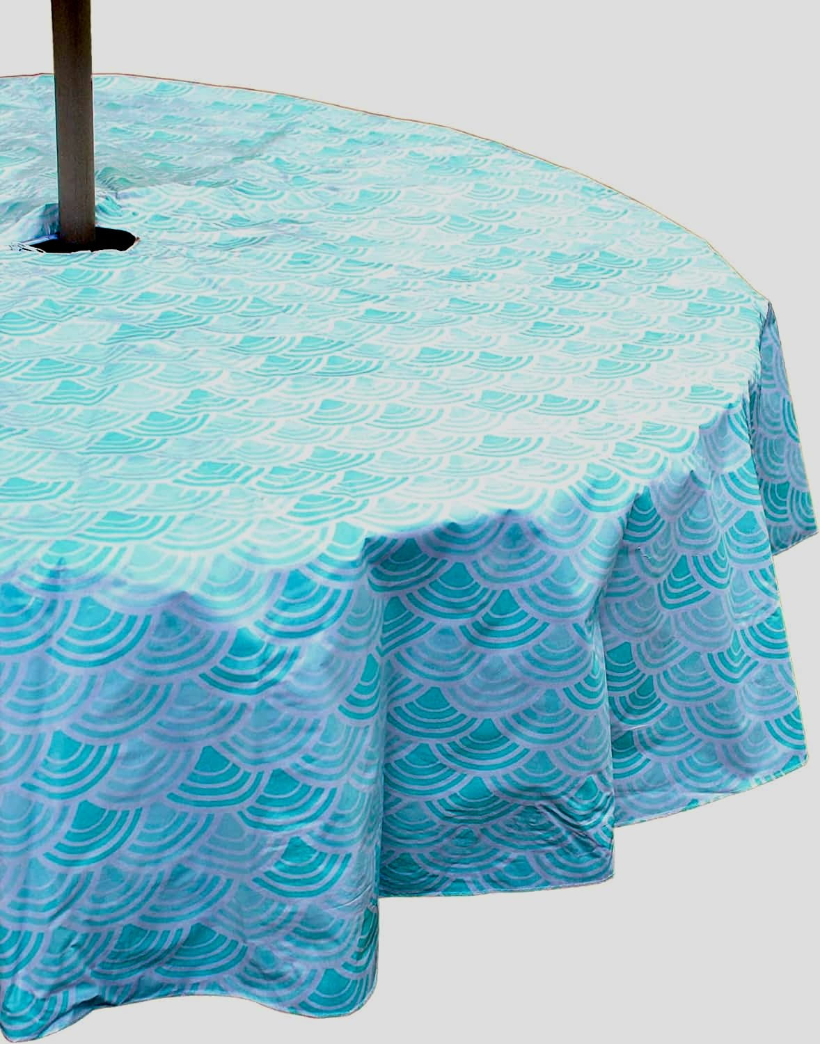 Serafina Home Outdoor Summer Geometric Waves Patio Table Umbrella Vinyl ...
