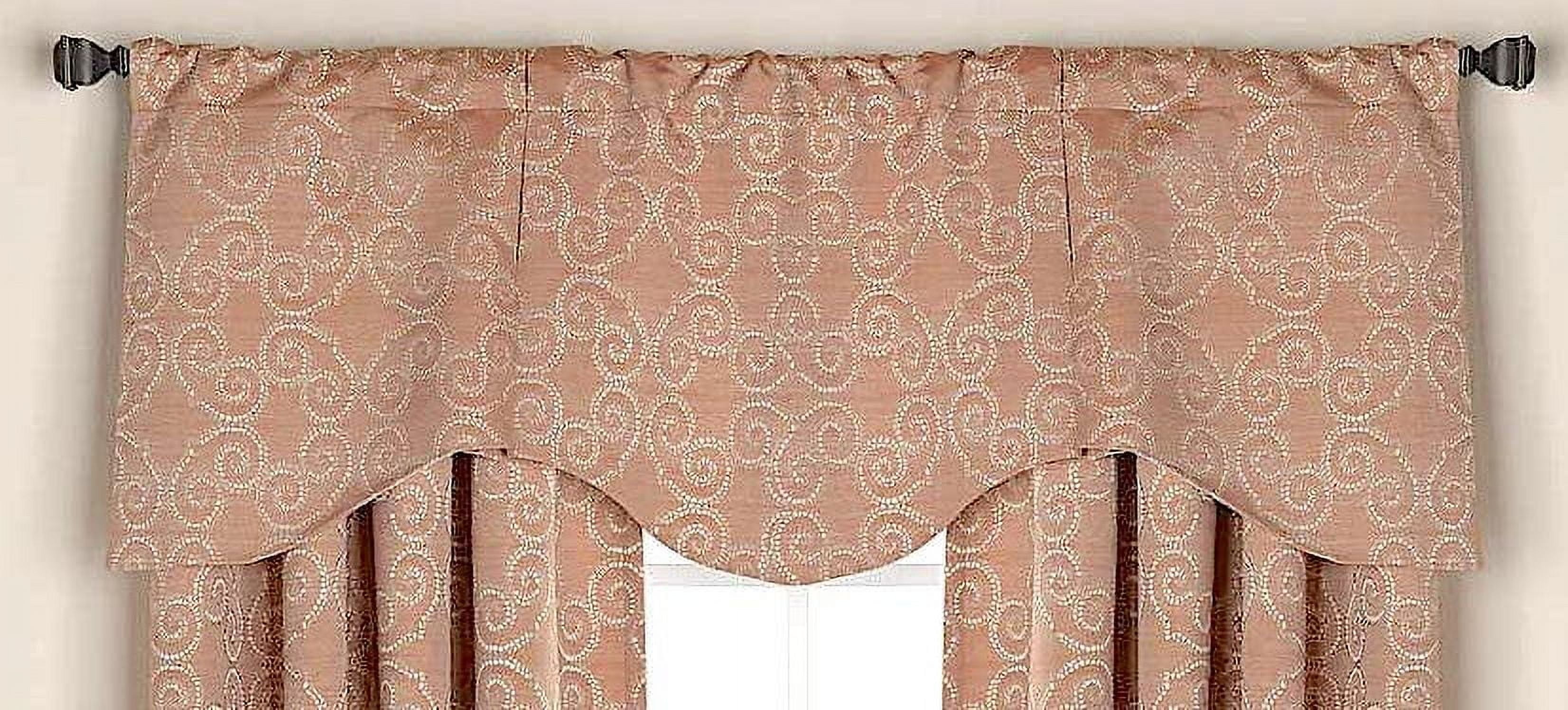 Serafina Home Scalloped Pleated Scroll Window Treatment Valance, 52" x ...