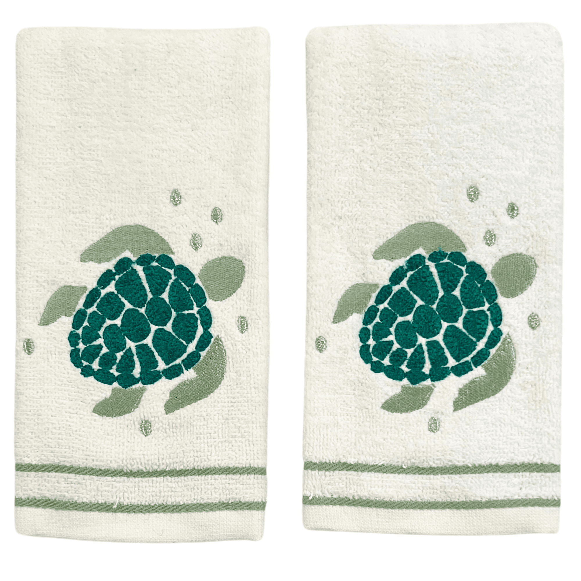 Serafina Home Sea Turtle Fingertip Towels Summer Soft Absorbent ...