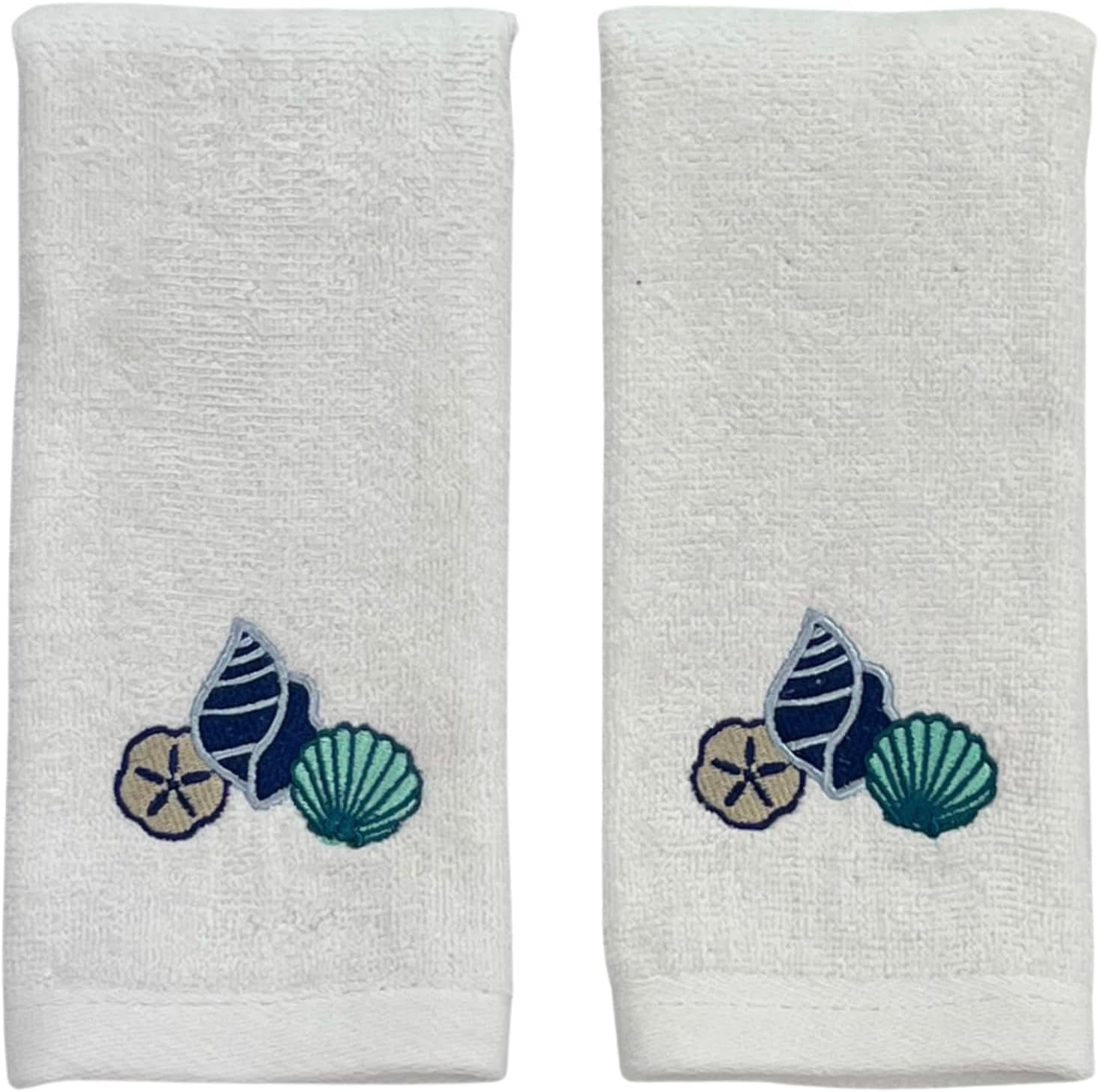 Serafina Home Soft and Absorbent Seashell Shells Towels, 2 Count ...