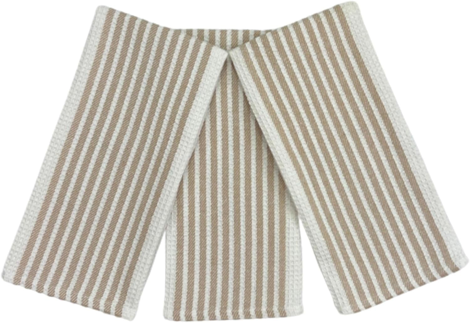 Serafina Home Solid Striped White Beige Neutral Kitchen Dish Towels ...