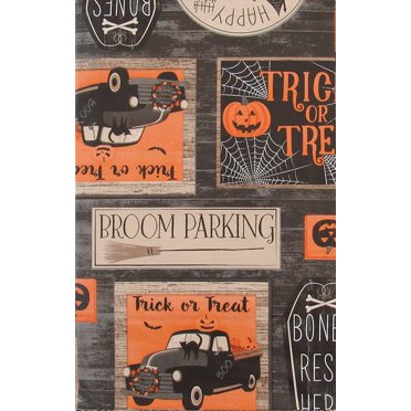 Halloween Haunted Farmhouse Flannel Backed Vinyl Tablecloth: Jack O ...