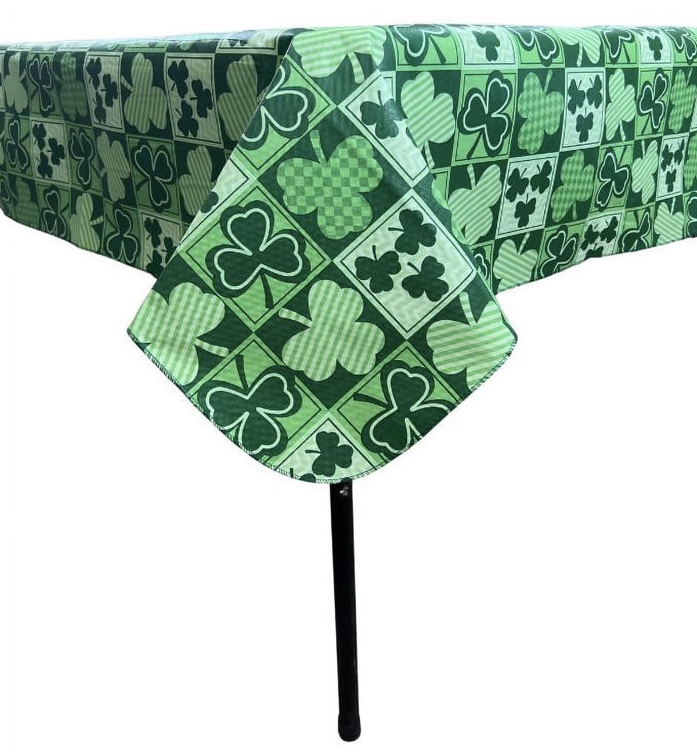 Serafina Home St. Patrick's Day Vinyl Tablecloth: Irish Green White ...