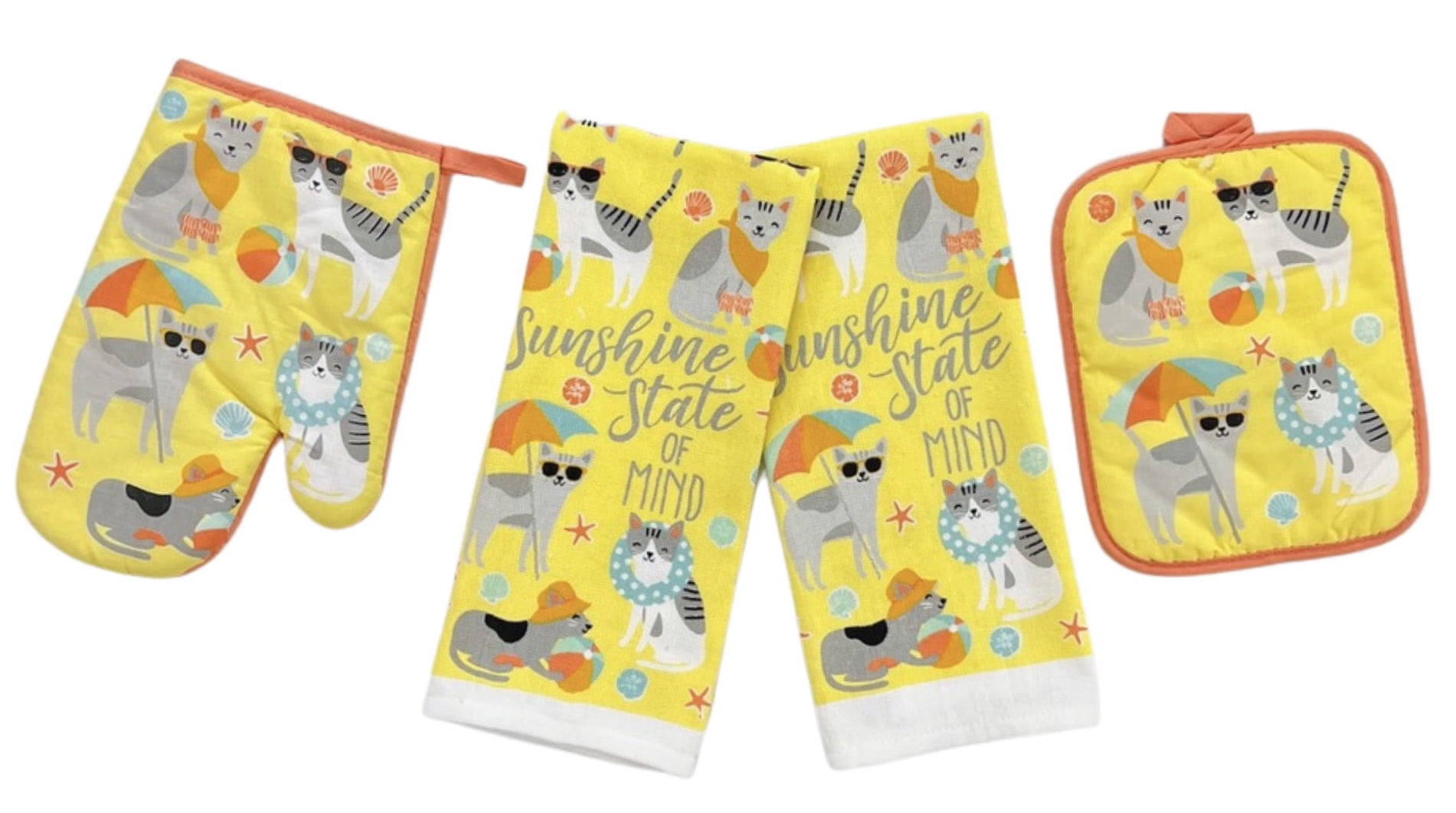 Serafina Home Summer Beach Cats Kitchen Set - Walmart.com