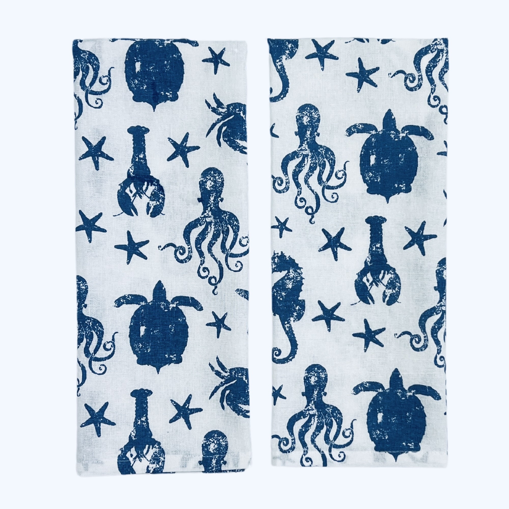 Serafina Home Summer Kitchen Dish Towel Set: Fun Turtles, Lobsters And ...