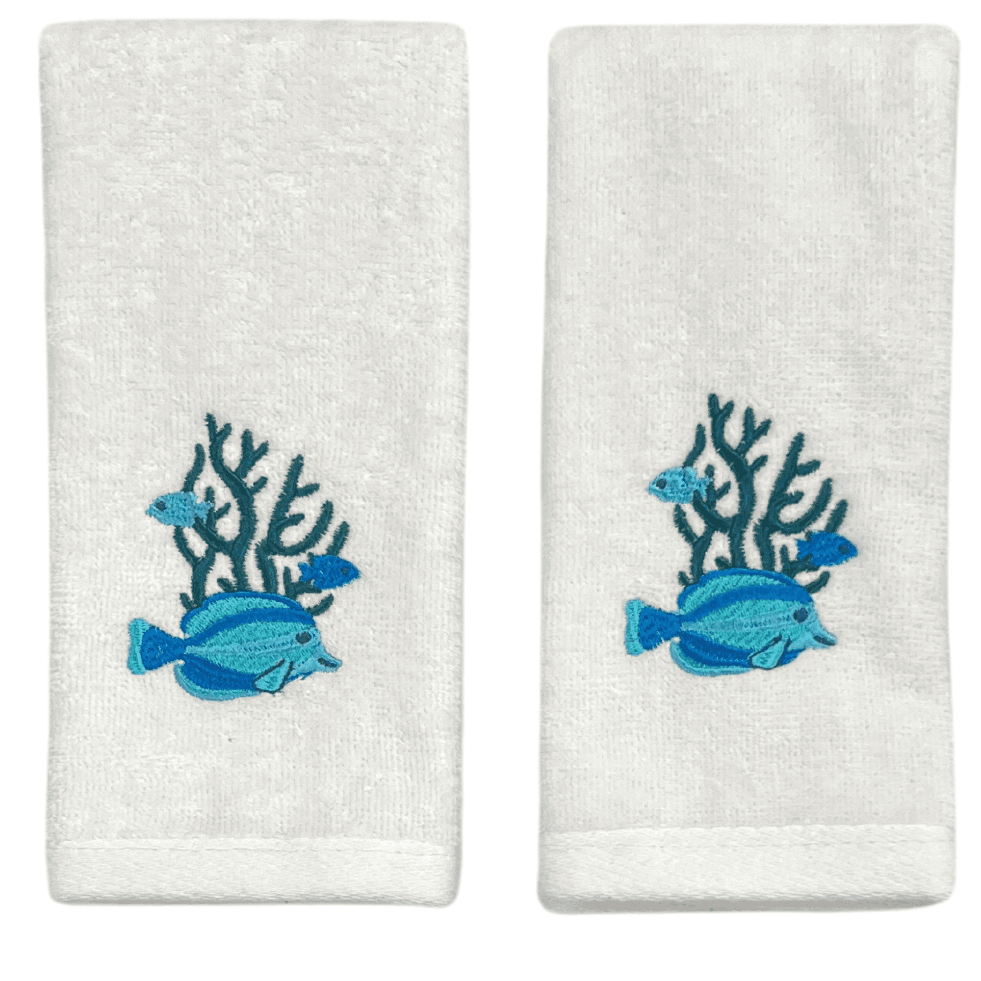 Serafina Home Tropical Fish And Sea Coral Summer Fingertip Towels For ...