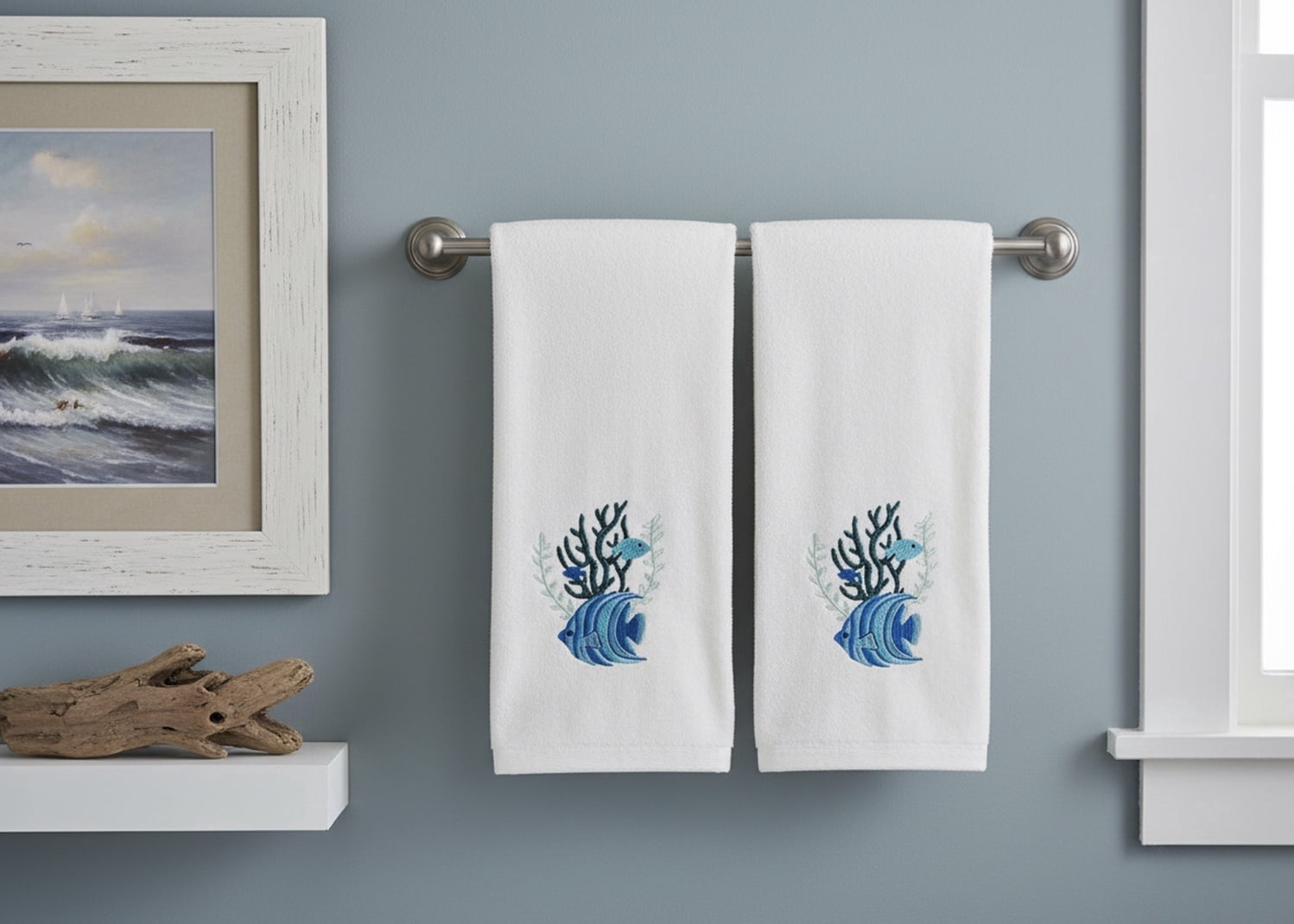 Serafina Home Tropical Fish And Sea Coral Summer Hand Towels For The ...