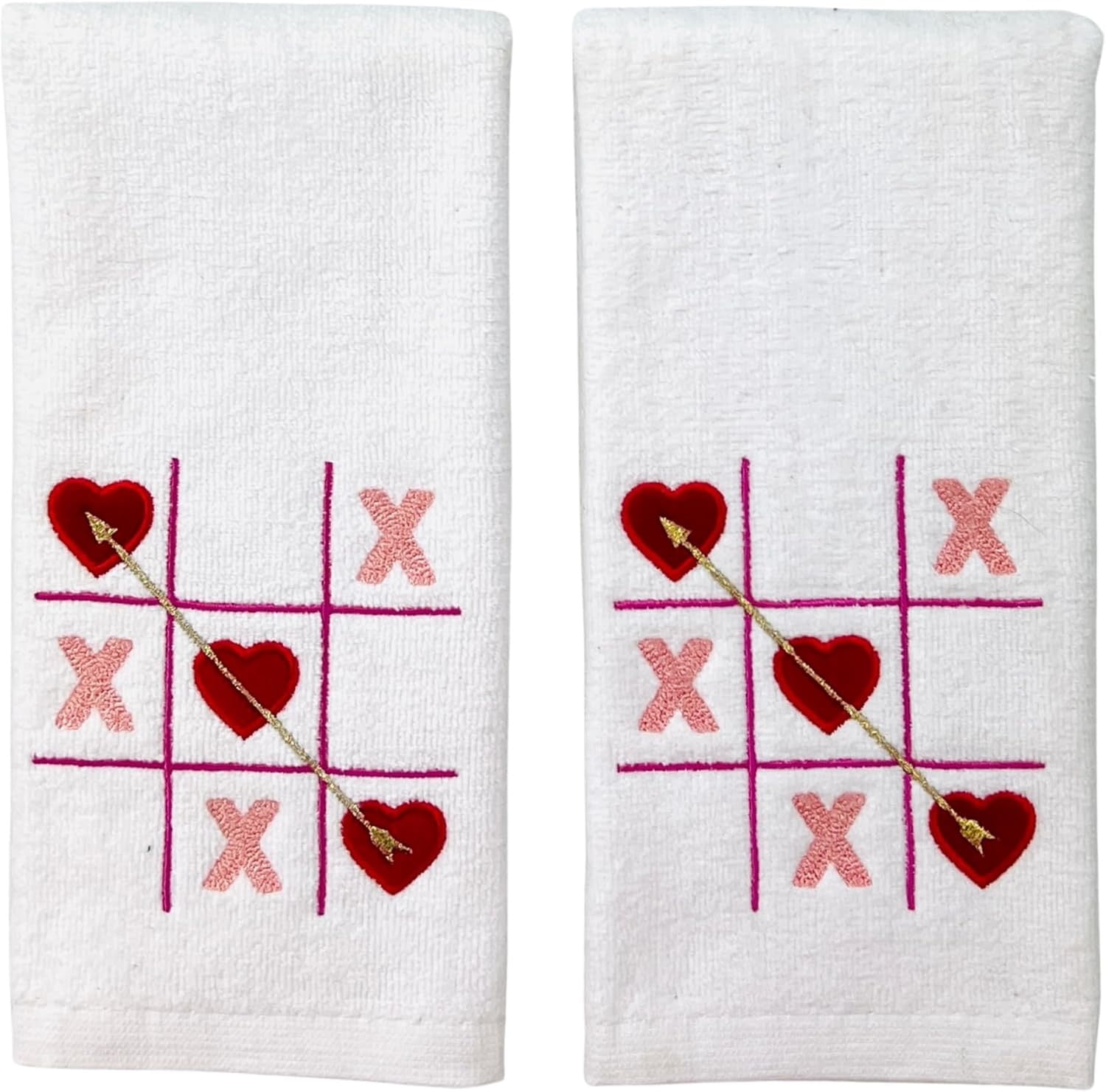 Serafina Home Valentine Bathroom Fingertip Towels – Set of 2 100% ...
