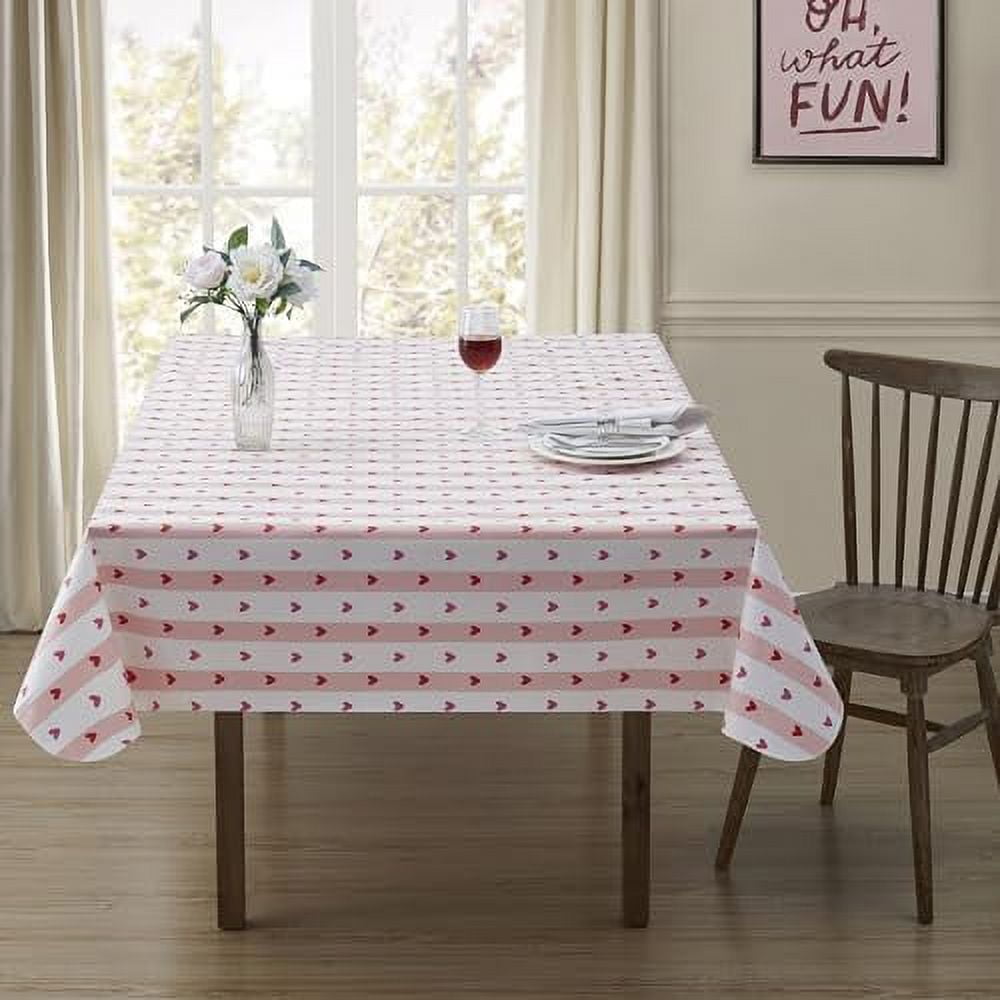 Serafina Home Valentine Vinyl Flannel Backed Tablecloth for Dining Room ...