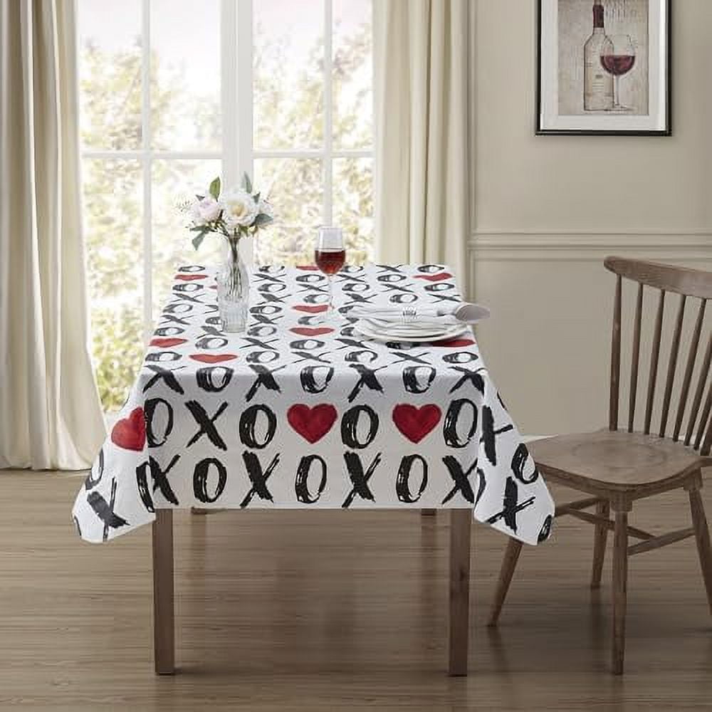 Serafina Home Valentine Vinyl Flannel Backed Tablecloth for Dining Room ...