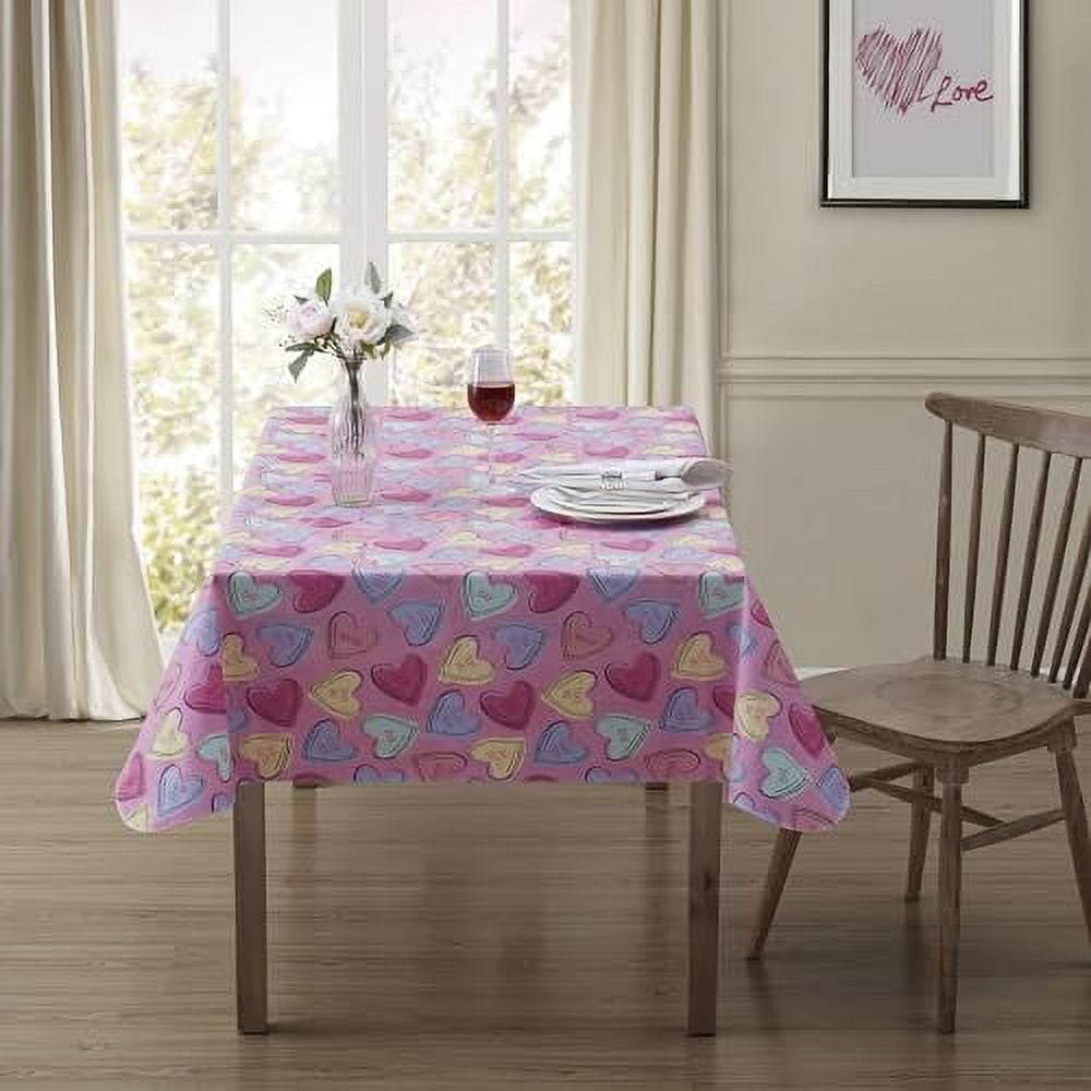 Serafina Home Valentine Vinyl Flannel Backed Tablecloth for Dining Room ...