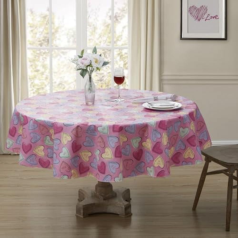 Serafina Home Valentine Vinyl Flannel Backed Tablecloth for Dining Room ...