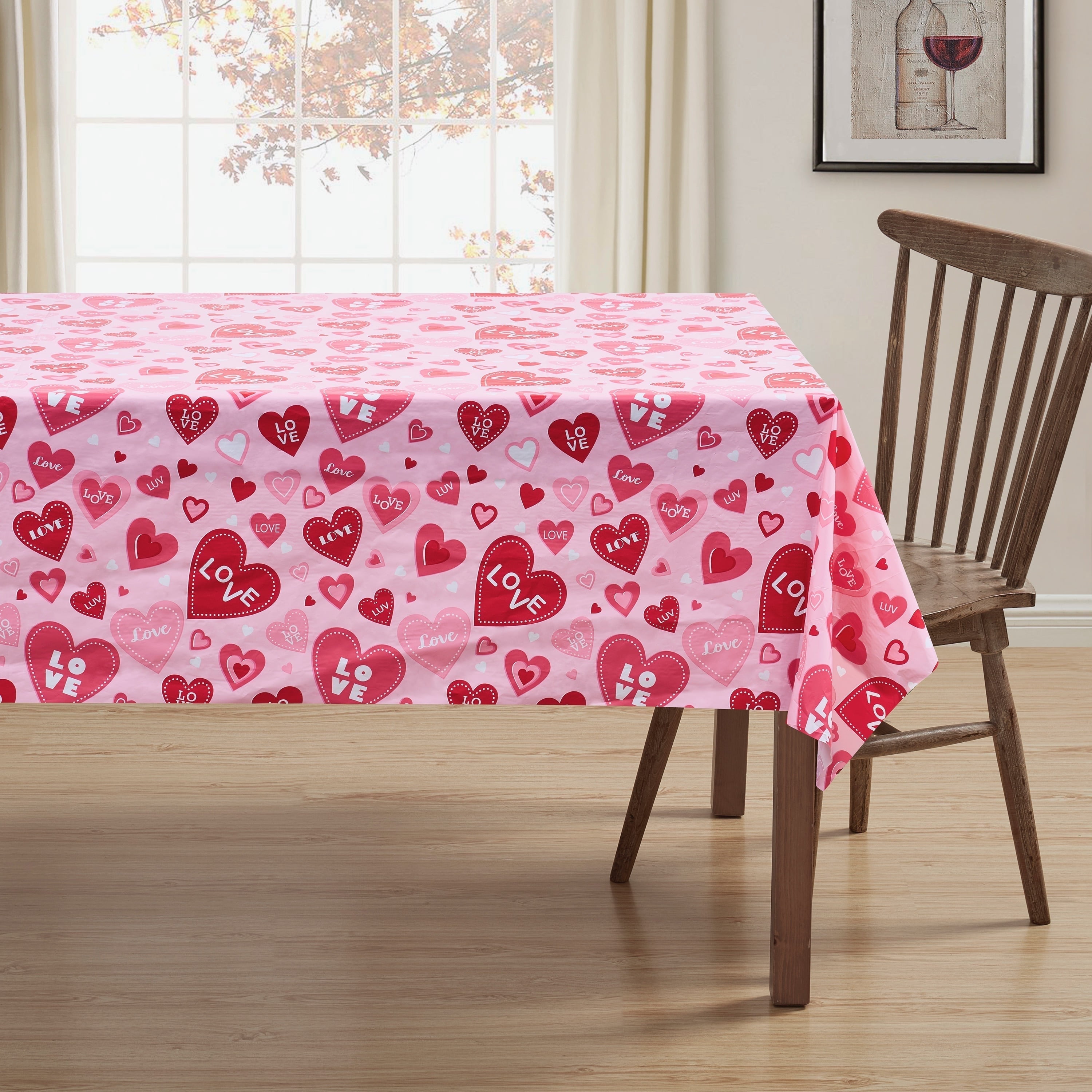 Serafina Home Valentine Vinyl Flannel Backed Tablecloth for Dining Room ...