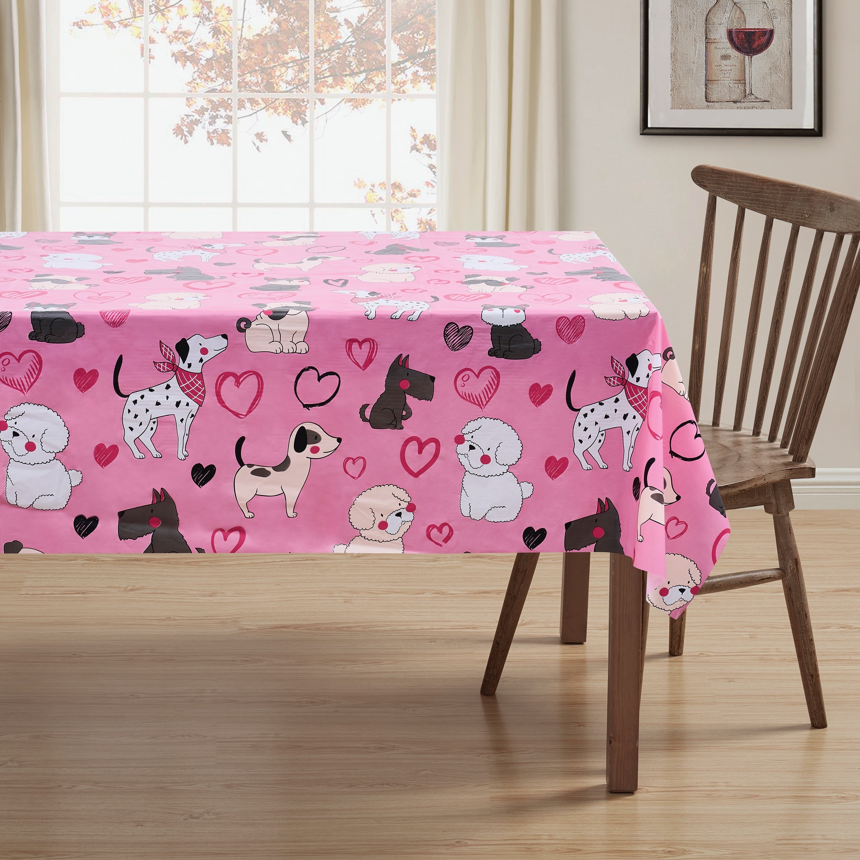 Serafina Home Valentine Vinyl Flannel Backed Tablecloth for Dining Room ...