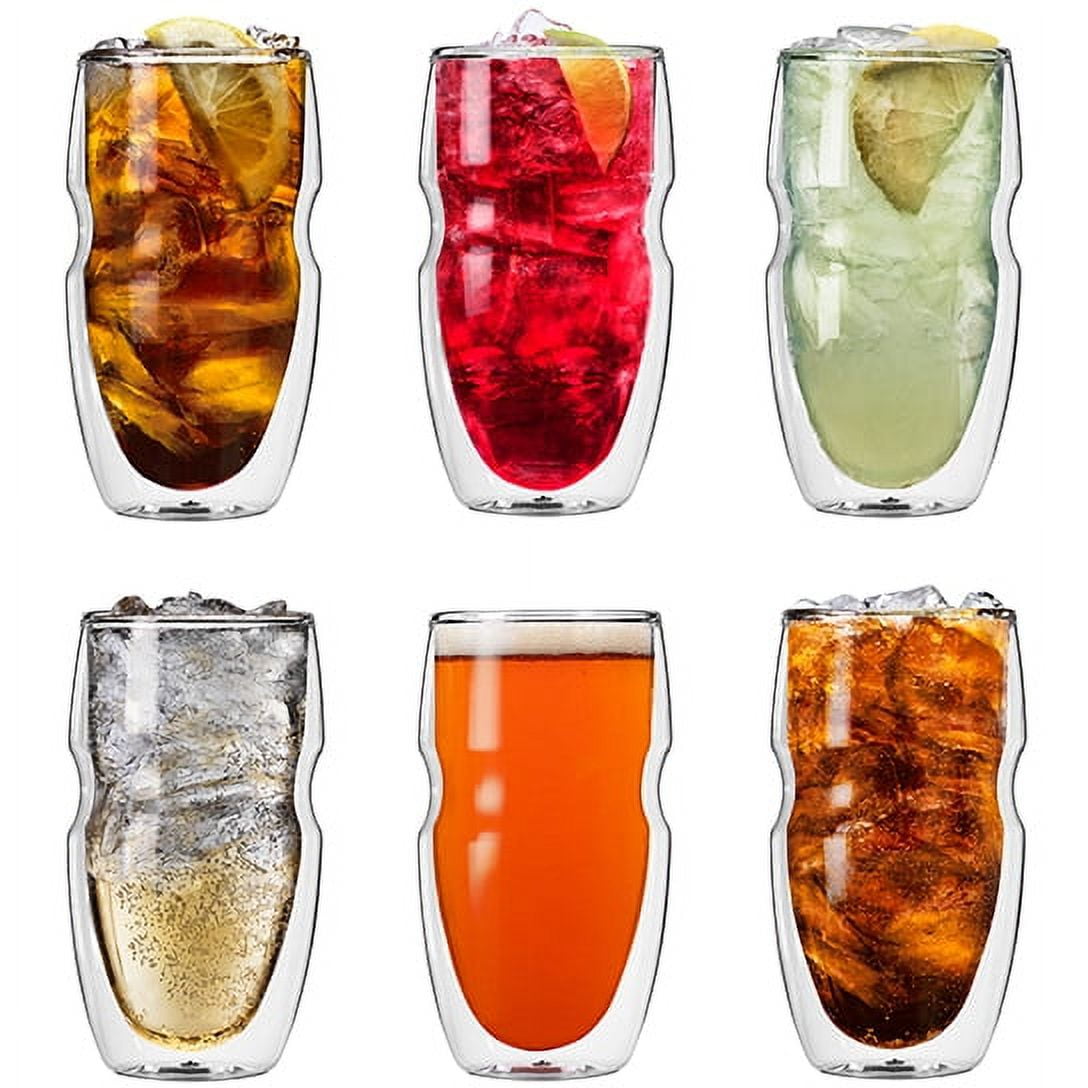 Ozeri, Double Wall 16 oz Iced Tea & Coffee Glasses, Set of 6 - Walmart.com