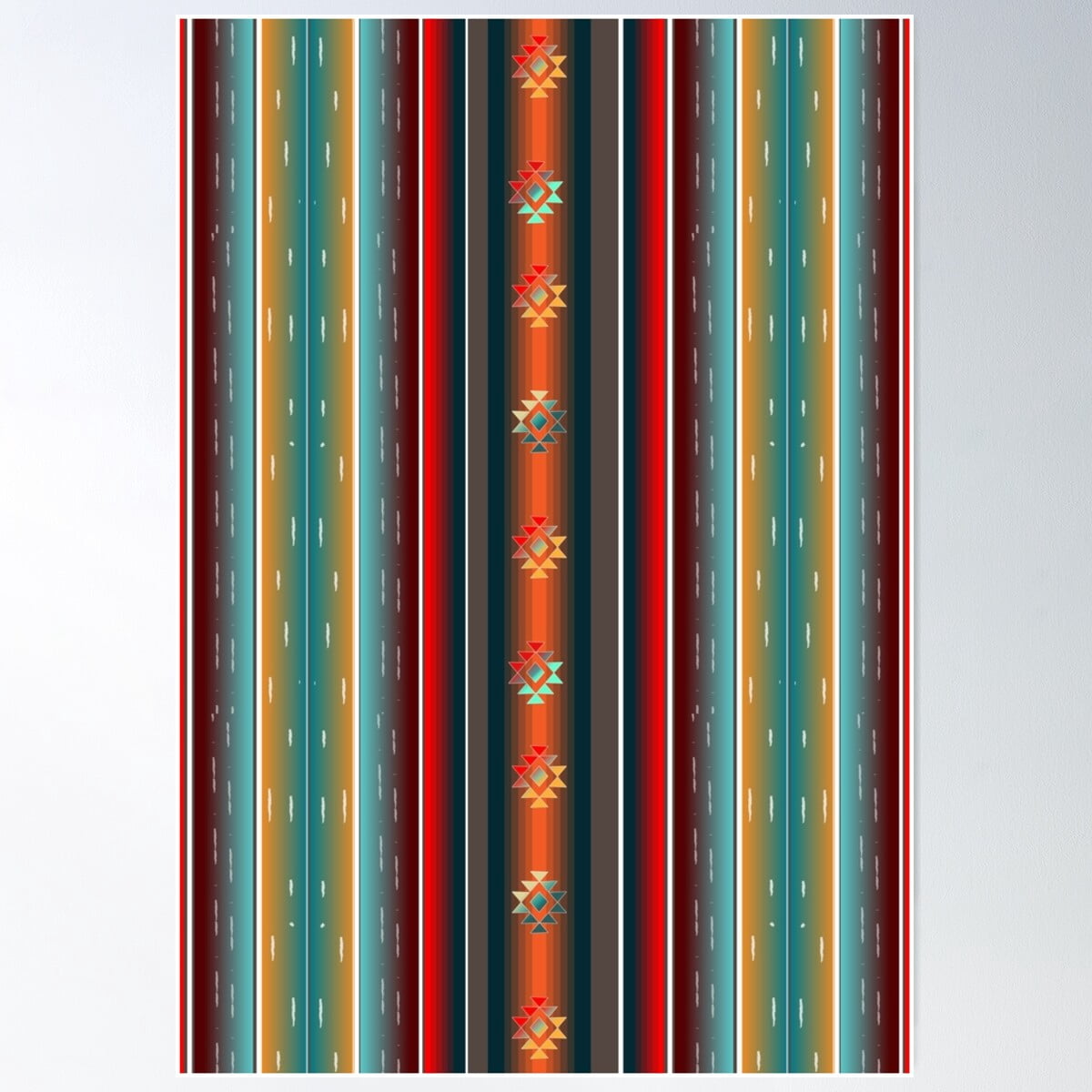 Serape (Aztec Inspired) Poster Wall Art, Modern Wall Decor For Living ...