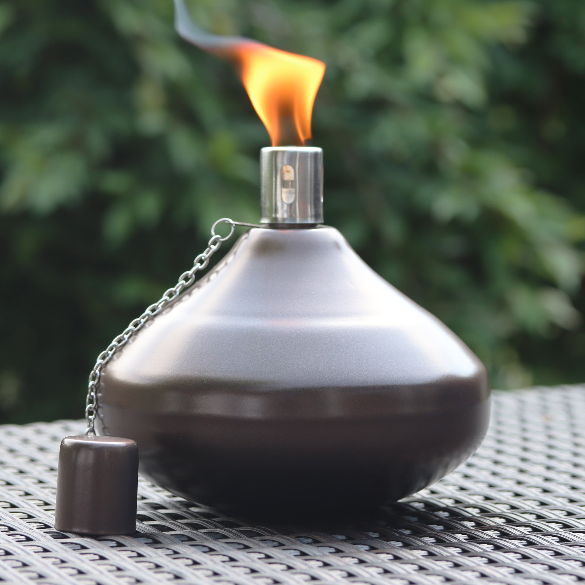 Seraphic Large Citronella 30oz Tabletop Tiki Torch, Stainless Steel for ...