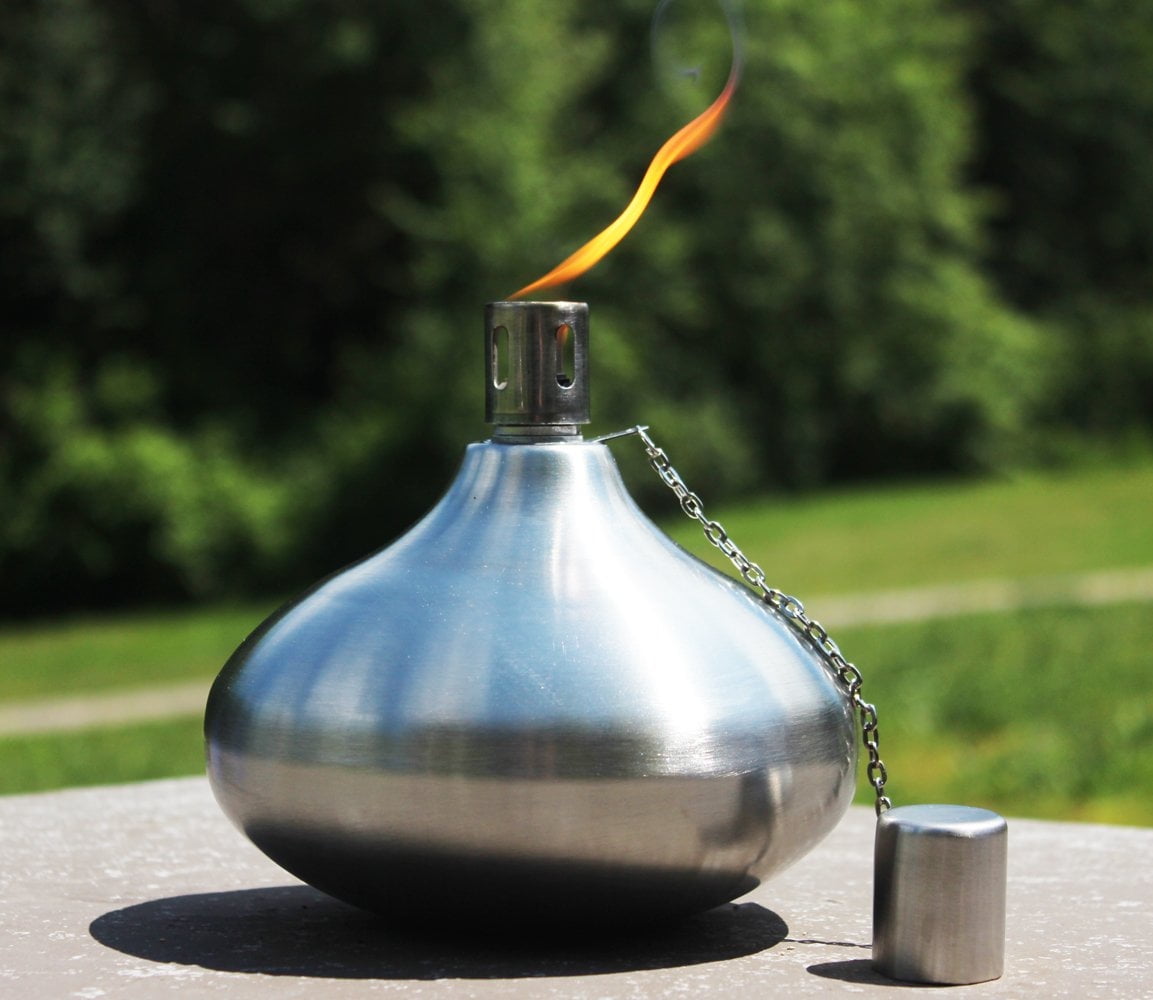 Seraphic Large Citronella Table Top Torch for Yard - 30oz Stainless ...