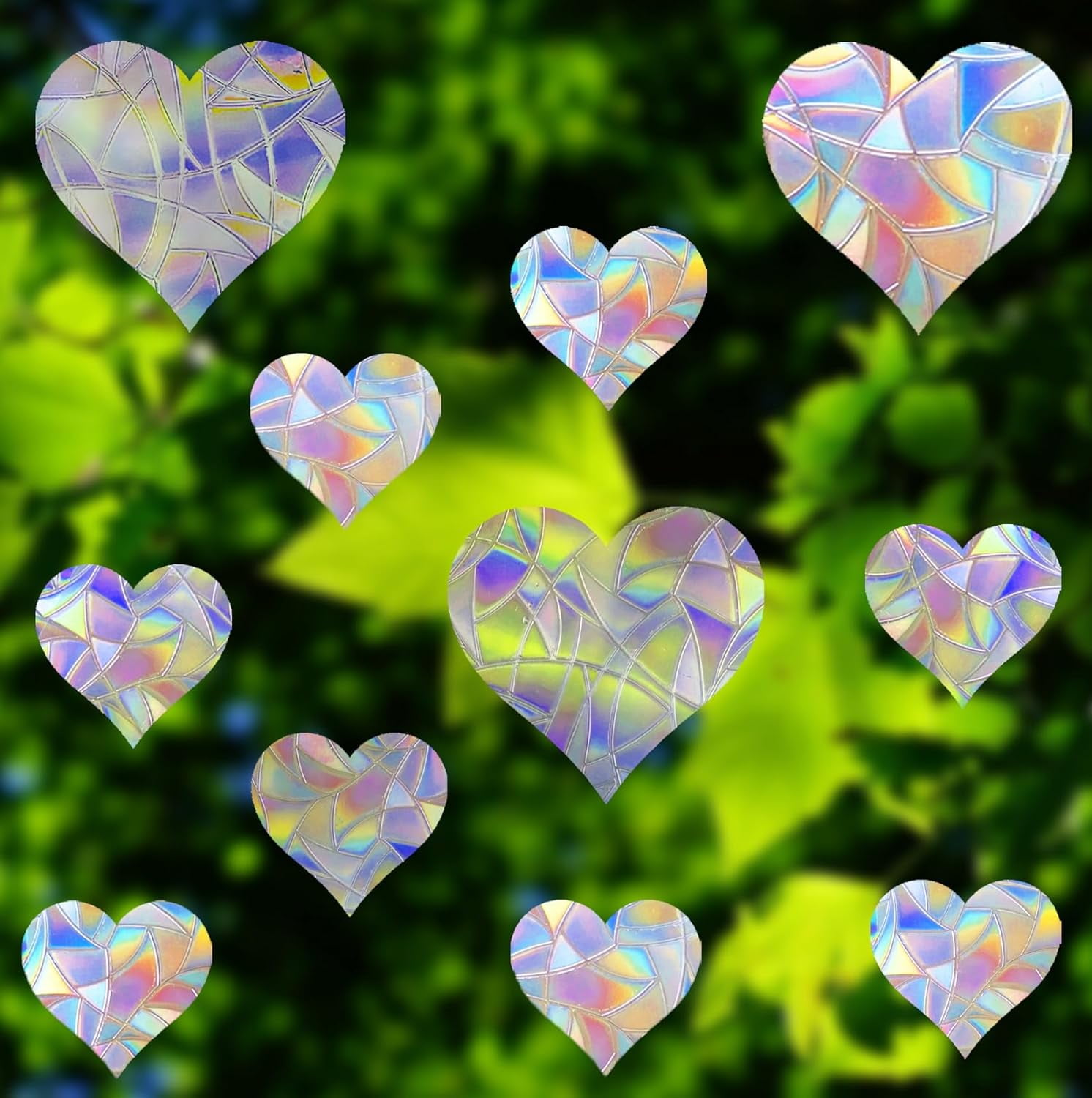 SeraphinaT 45 Pieces Heart Window Clings - Anti-Collision Window Decals ...