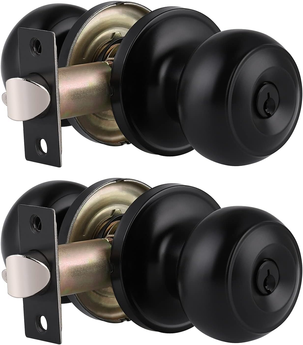 SeraphinaT Black Keyed-alike Entry Door Knobs with Same Key 2Pack ...