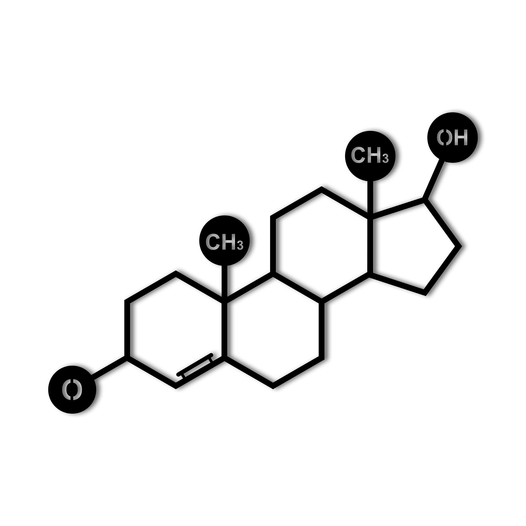 Seratonin Molecule Metal Wall Art | Large Molecule Decoration for Home ...