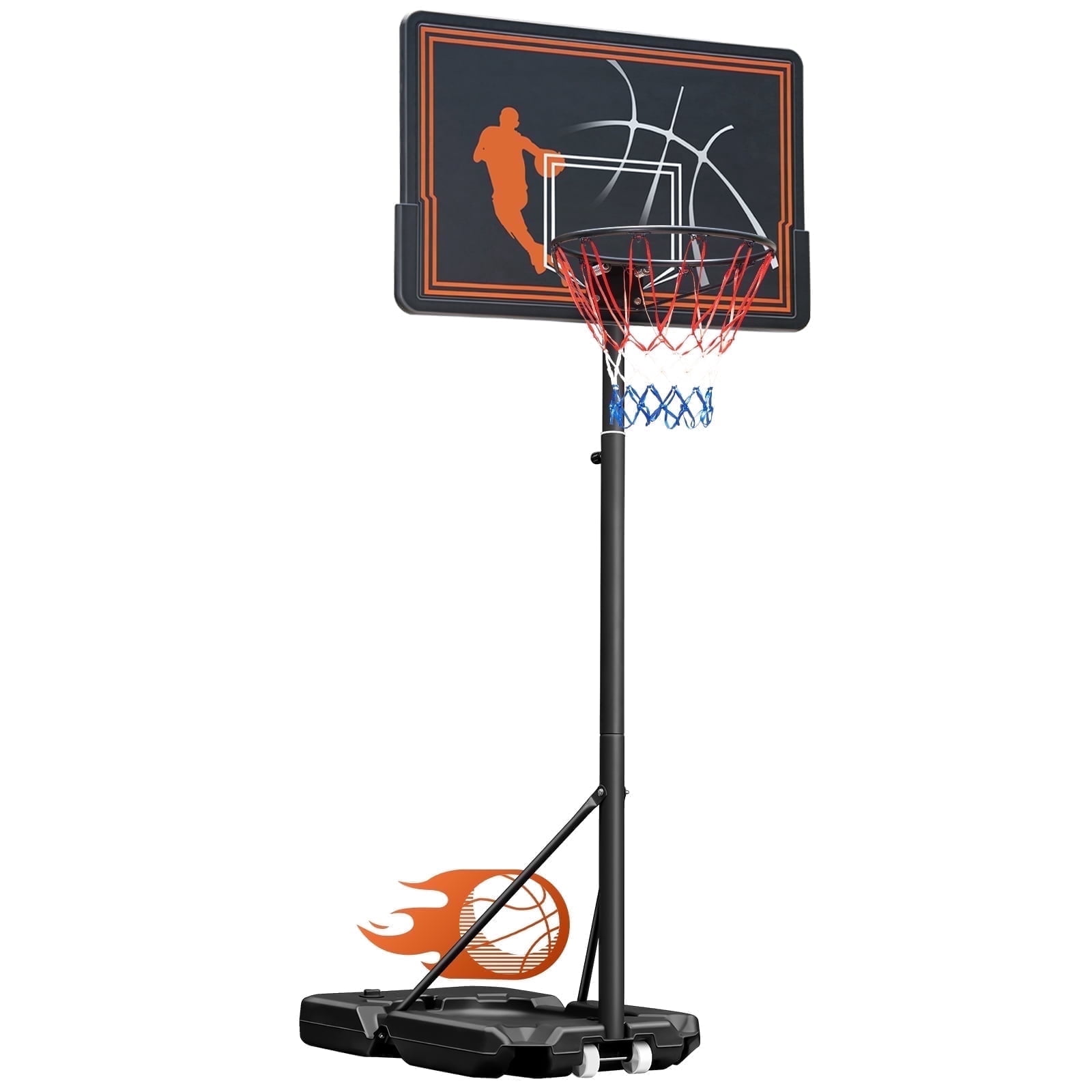 Seray Basketball Hoop with 44 inch Backboard and 2 Wheels, Basketball ...