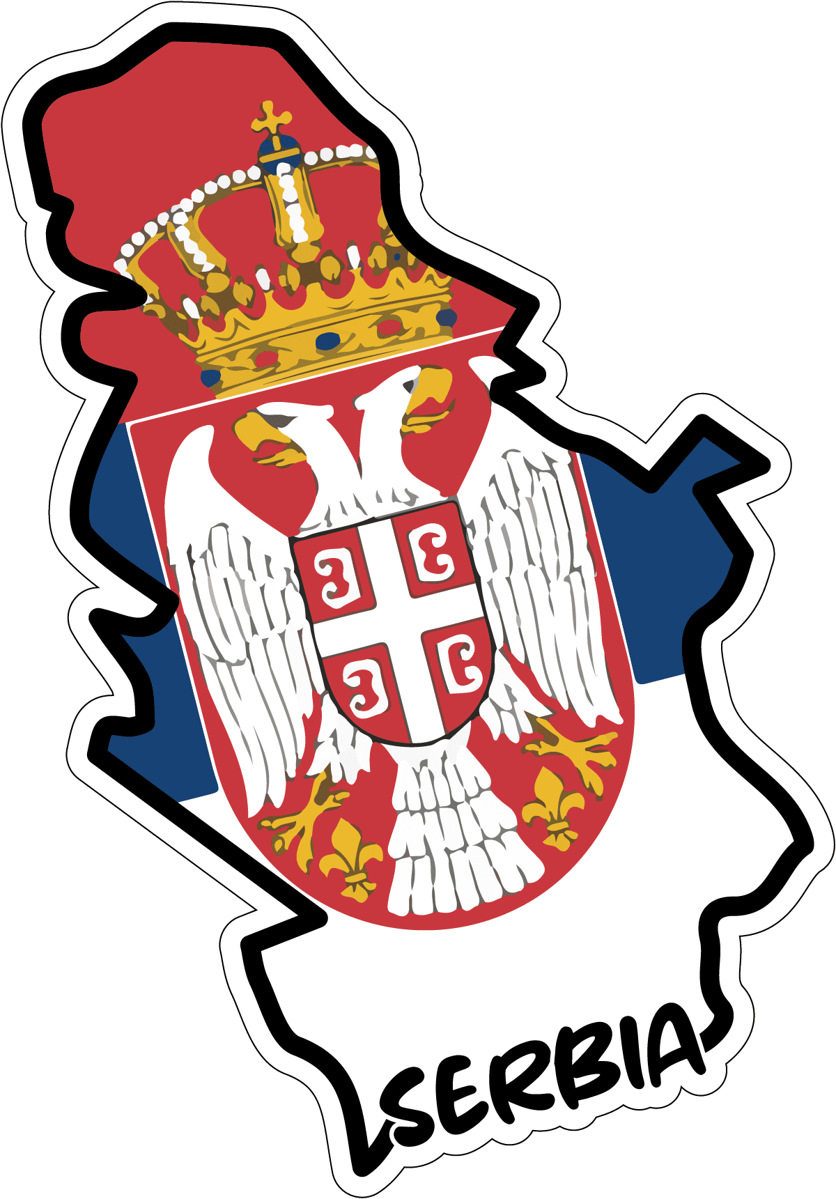 Serbia Map Flag Sticker Decal / Republic of Serbia / Ð ÐµÐ¿ÑƒÐ±Ð»Ð¸ÐºÐ ...