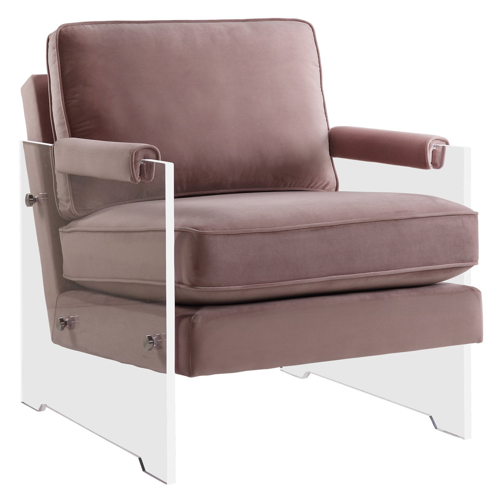 Serena Blush Velvet/Lucite Chair - Walmart.com