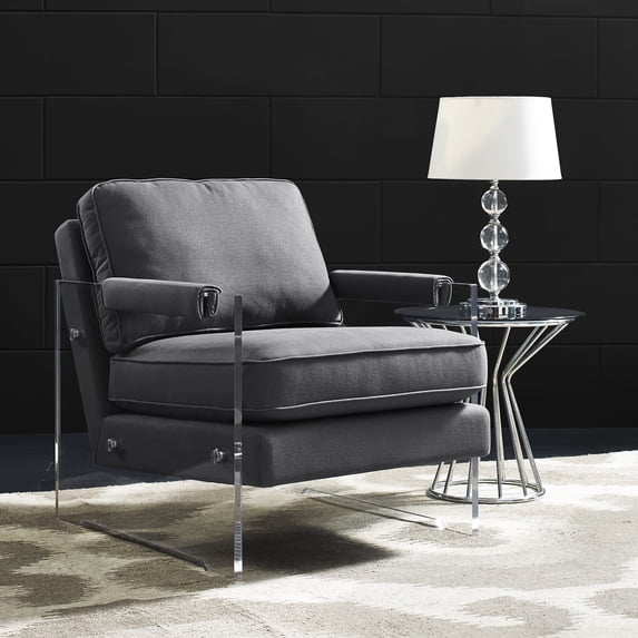 Serena Grey Linen/Lucite Chair - Walmart.com