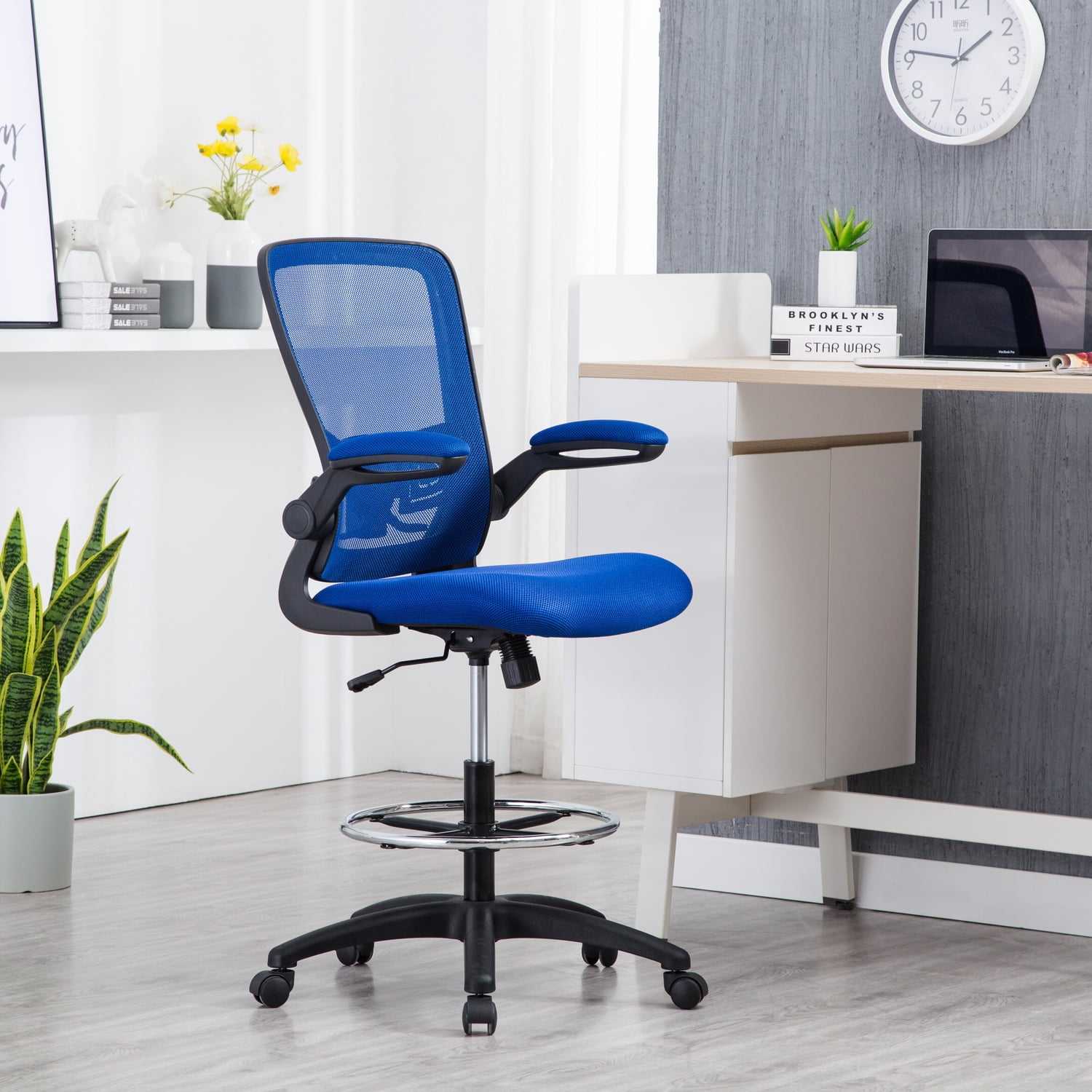 Serena Mesh Drafting Chair, Tall Office Chair for Standing Desk by ...