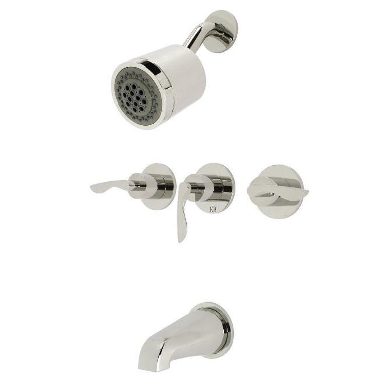 Serena Three-Handle Tub & Shower Faucet, Polished Nickel - Walmart.com