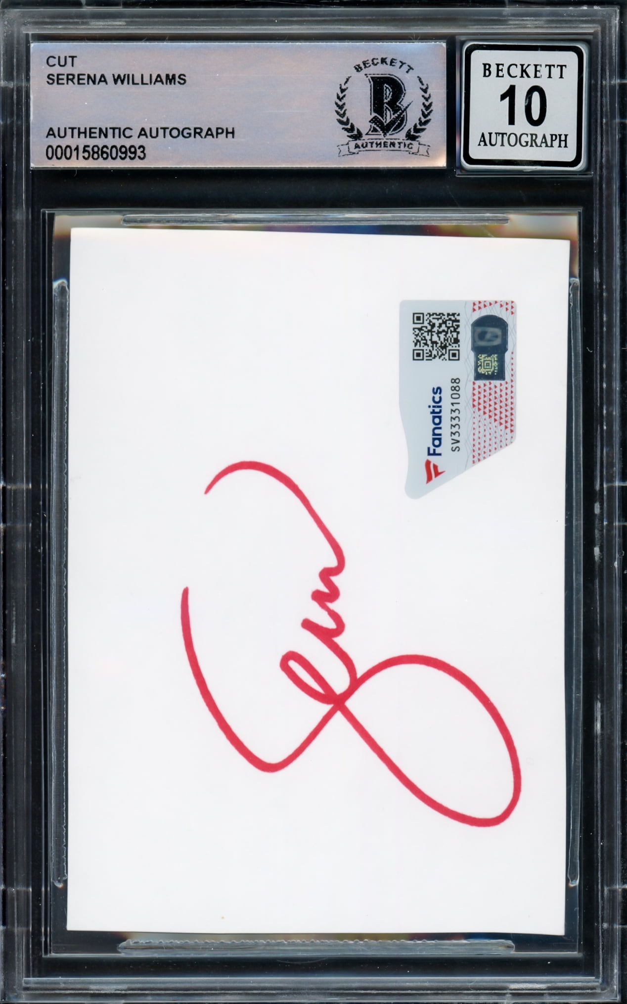Serena Williams Autographed 2.5x3.5 Cut Signature Auto Grade Gem Mint ...