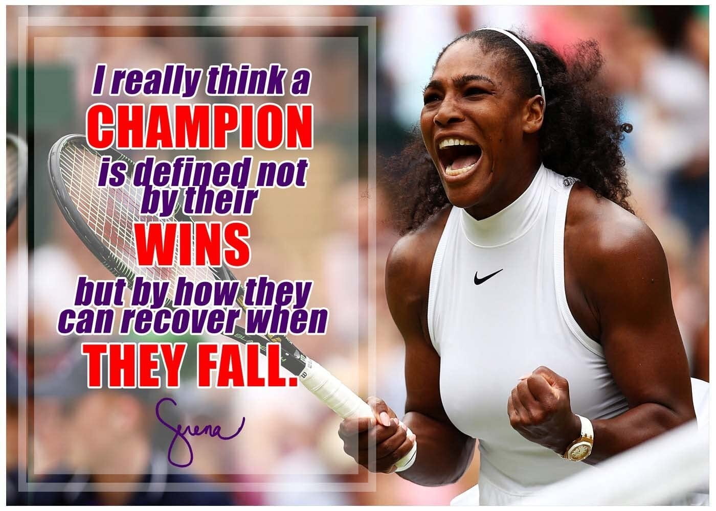Serena Williams Motivational Poster Quote Inspirational Quotes ...