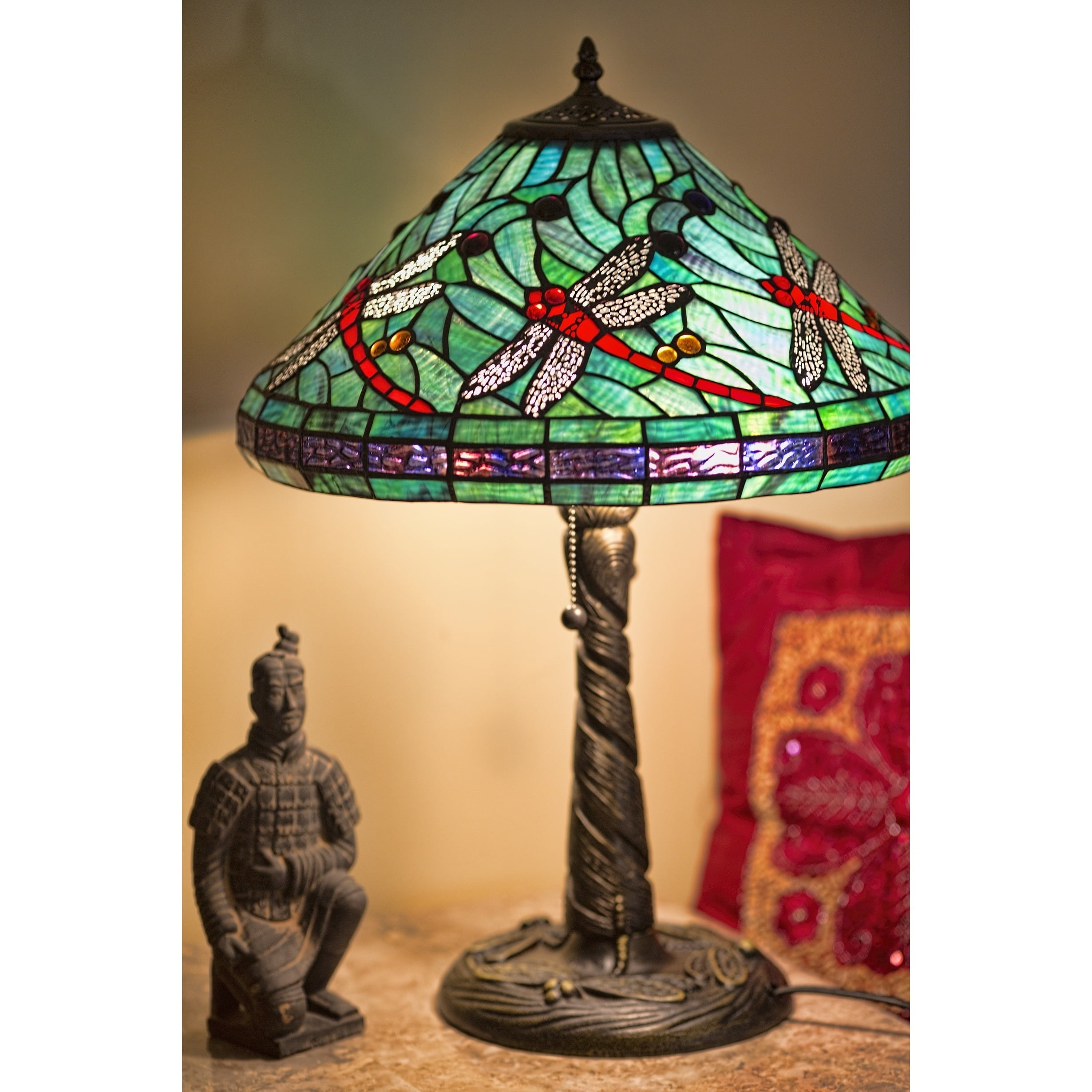 Serena d'italia Tiffany Style Turquoise Blue Dragonfly Table Lamp ...