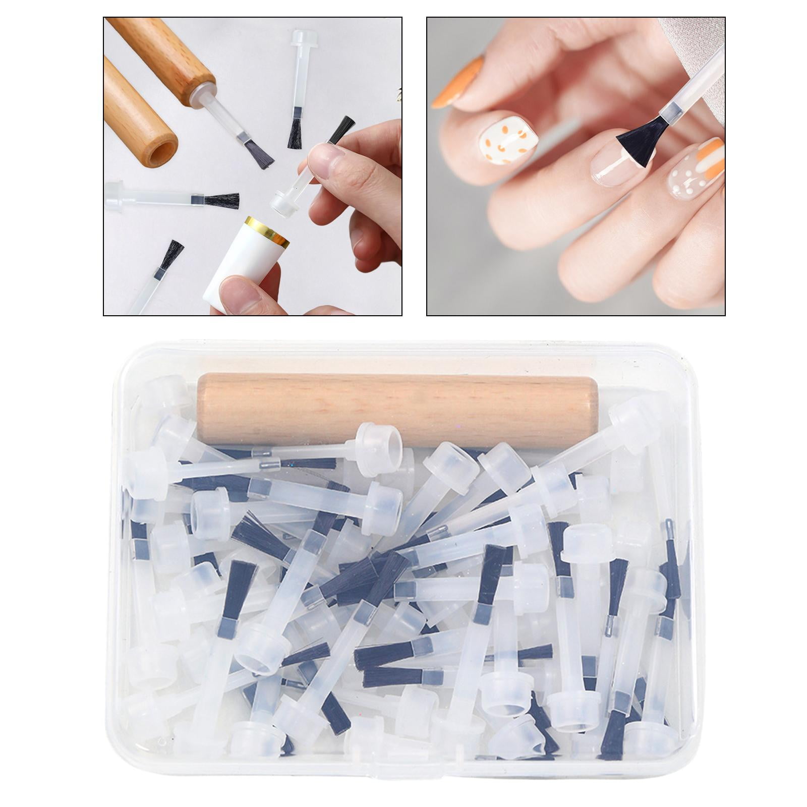 Serenable 50 Pieces Nail Polish Replacement Brush for Salon Brush Head ...